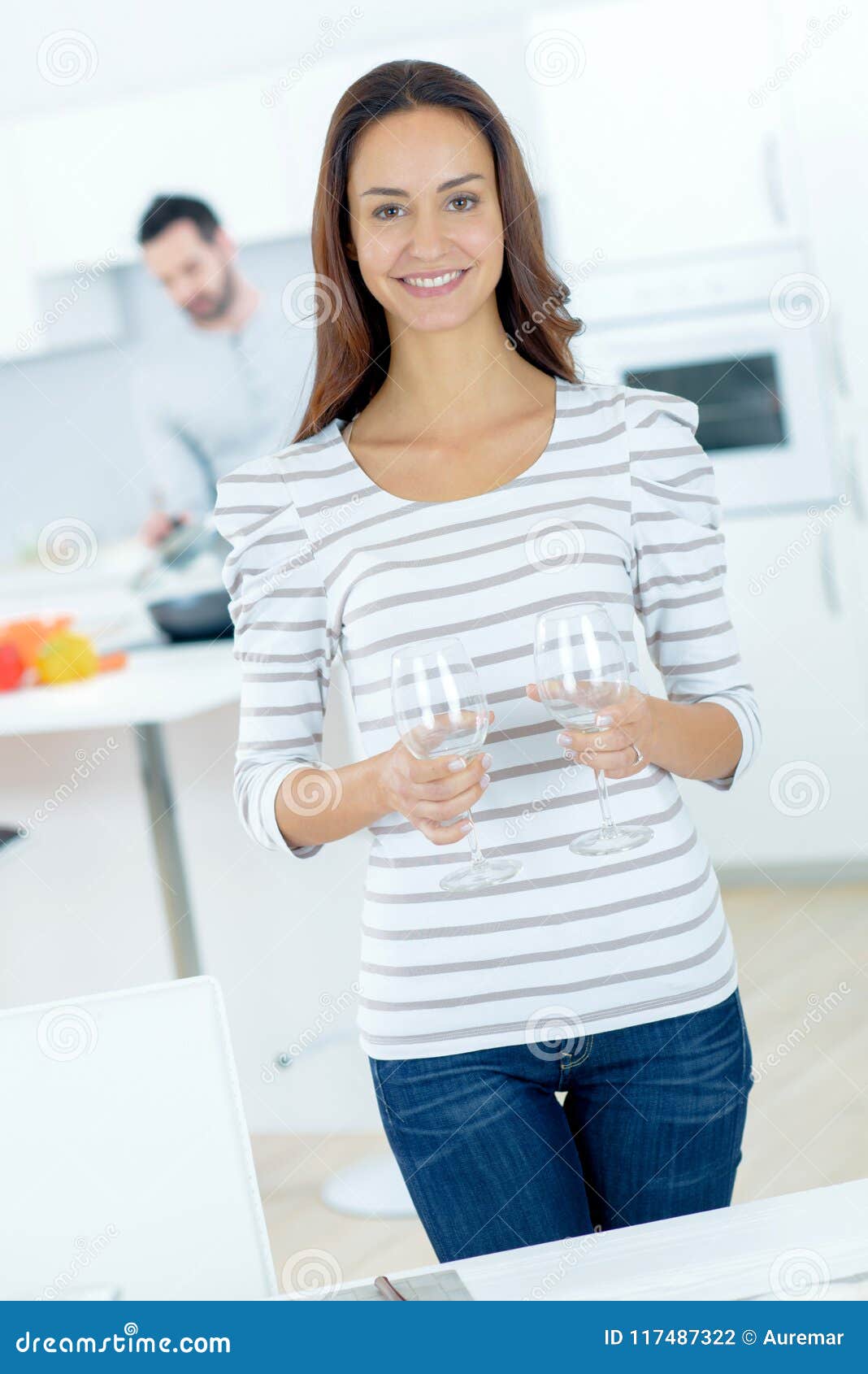 Preparing the dining table stock photo. Image of stainless - 117487322