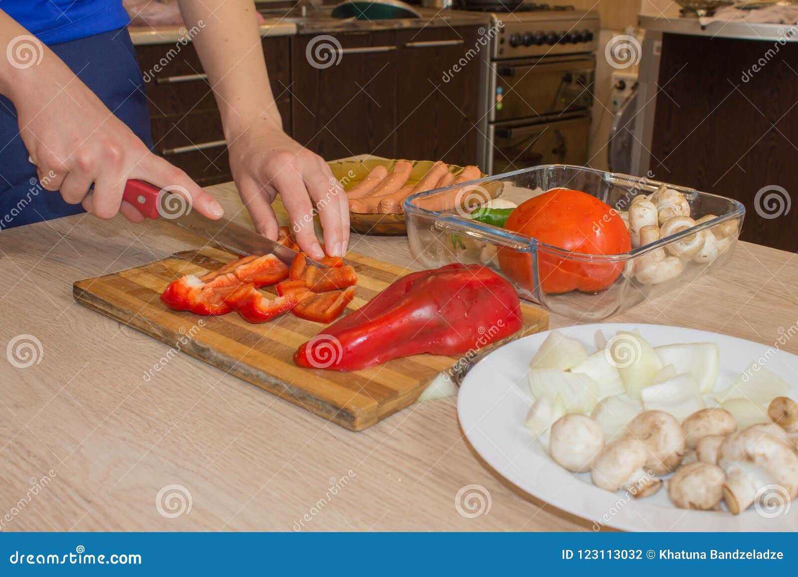 Preparing Dinner in a Kitchen Concept Cooking, Culinary, Healthy ...