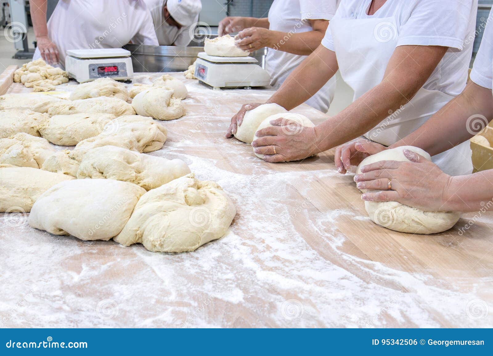 Preparing dough for baking stock photo. Image of bowl - 95342506