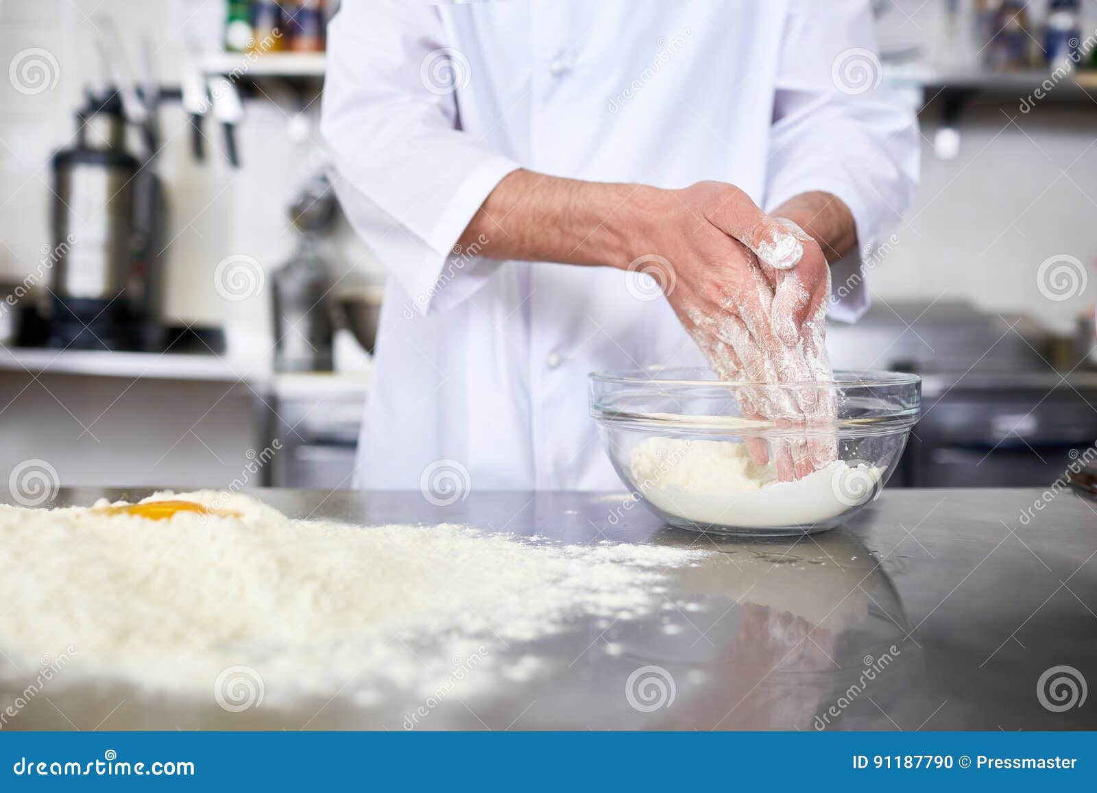 Preparing dough stock photo. Image of bakehouse, bowl - 91187790
