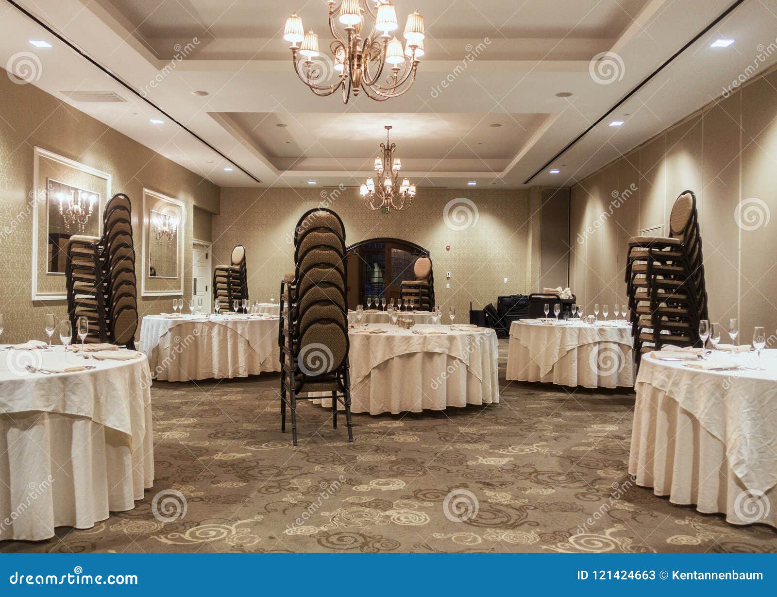 Preparing Empty Catering Room Stock Image - Image of wedding ...