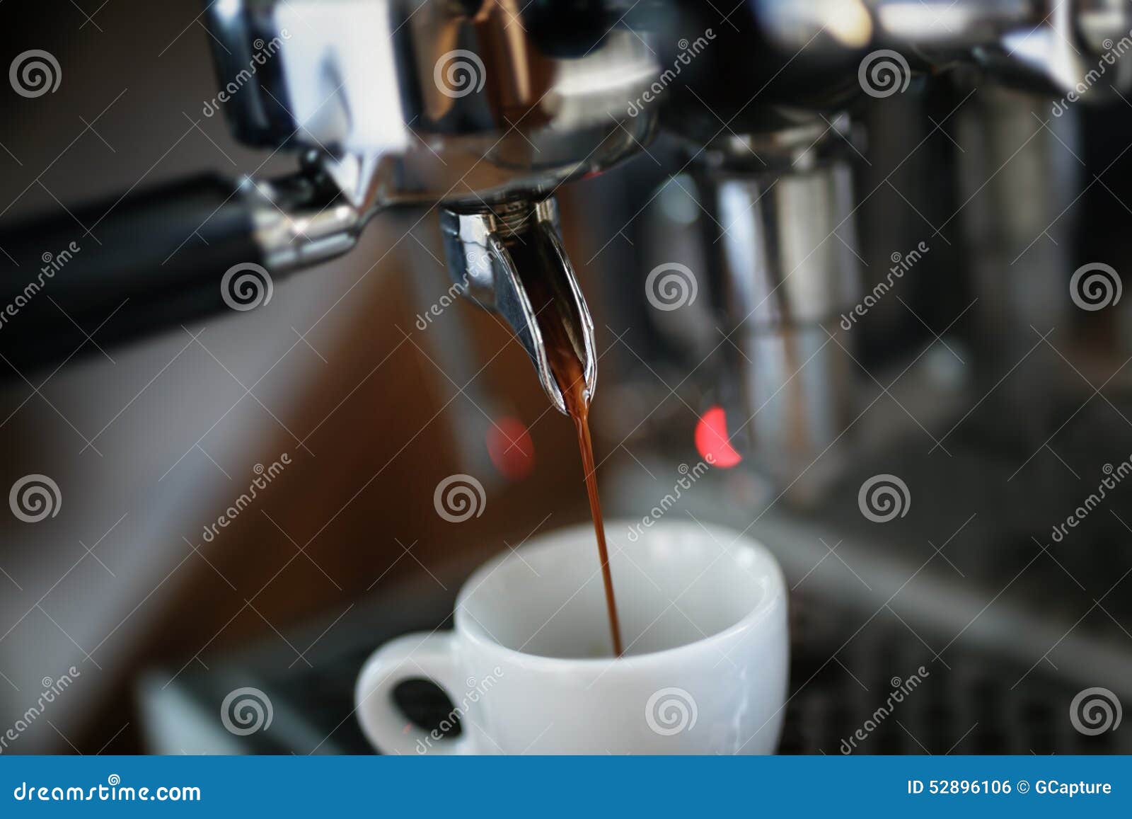 Preparing Espresso on Professional Coffee Machine Stock Photo - Image ...