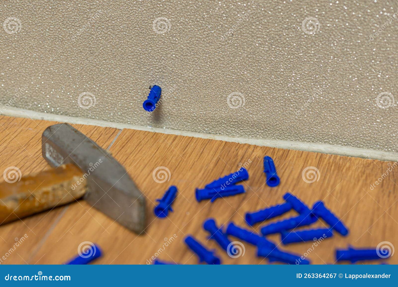Preparing the Finishing of the Room with a Plinth Stock Image - Image ...