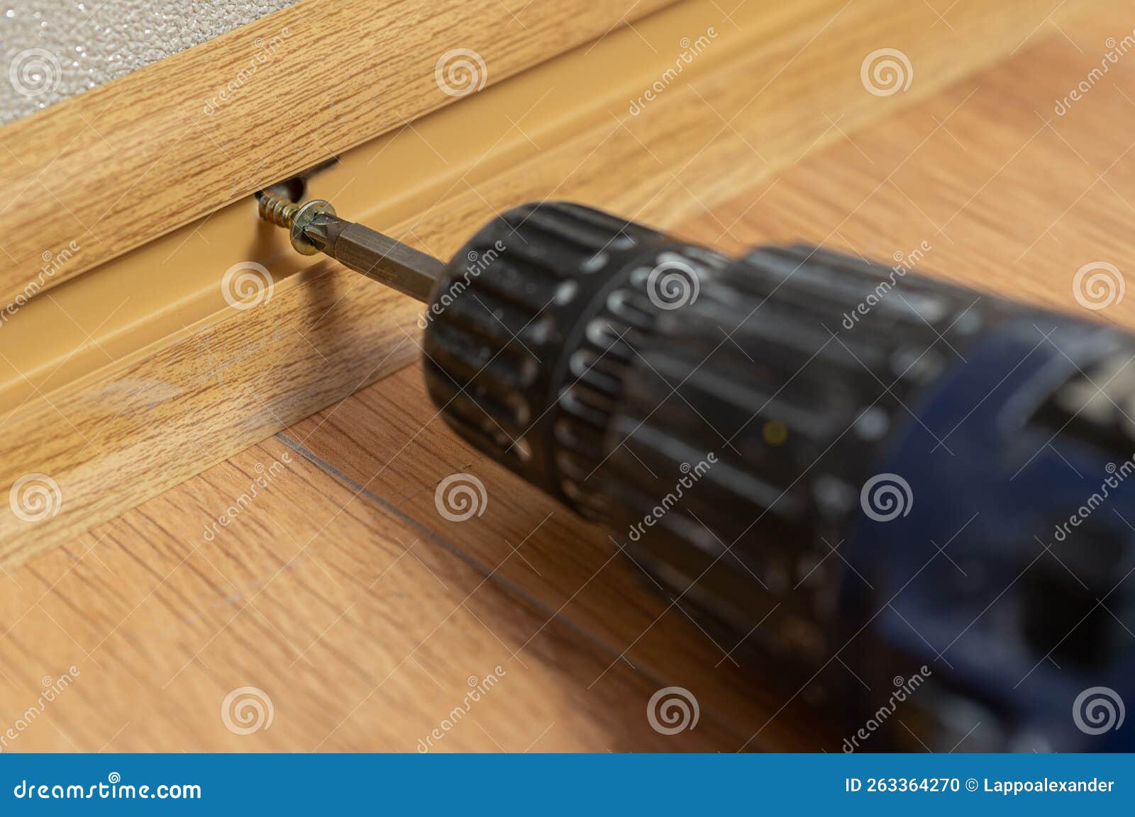 Preparing the Finishing of the Room with a Plinth Stock Photo - Image ...