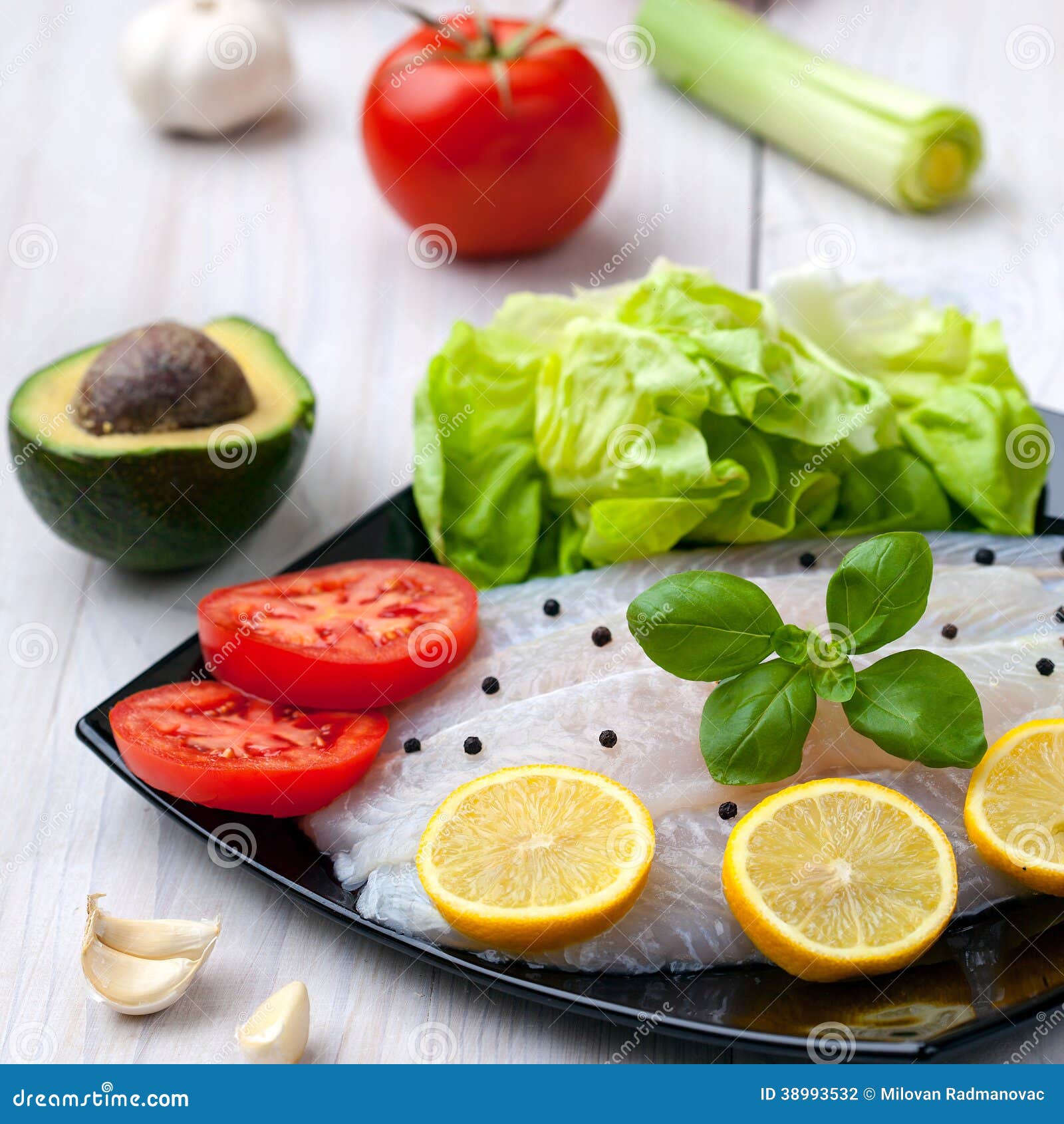 Preparing fish fillets stock photo. Image of food, avocado - 38993532