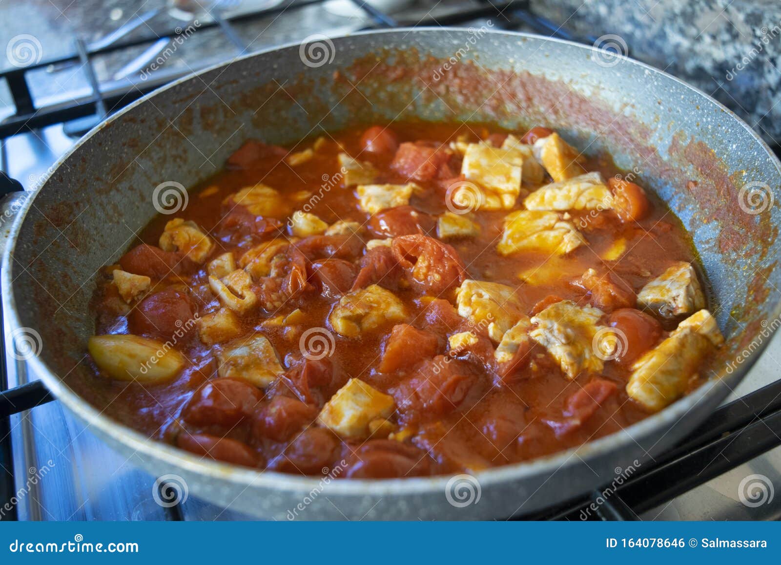 Preparing fish ragout stock photo. Image of preparation - 164078646
