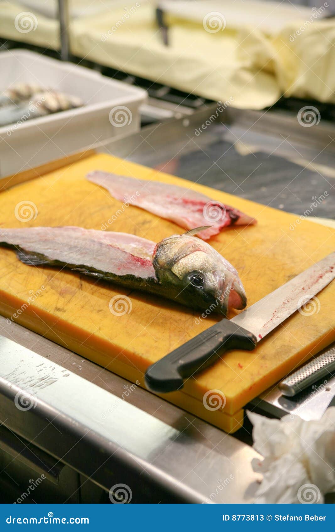 Preparing fish to cook stock image. Image of cuisine, fresh - 8773813