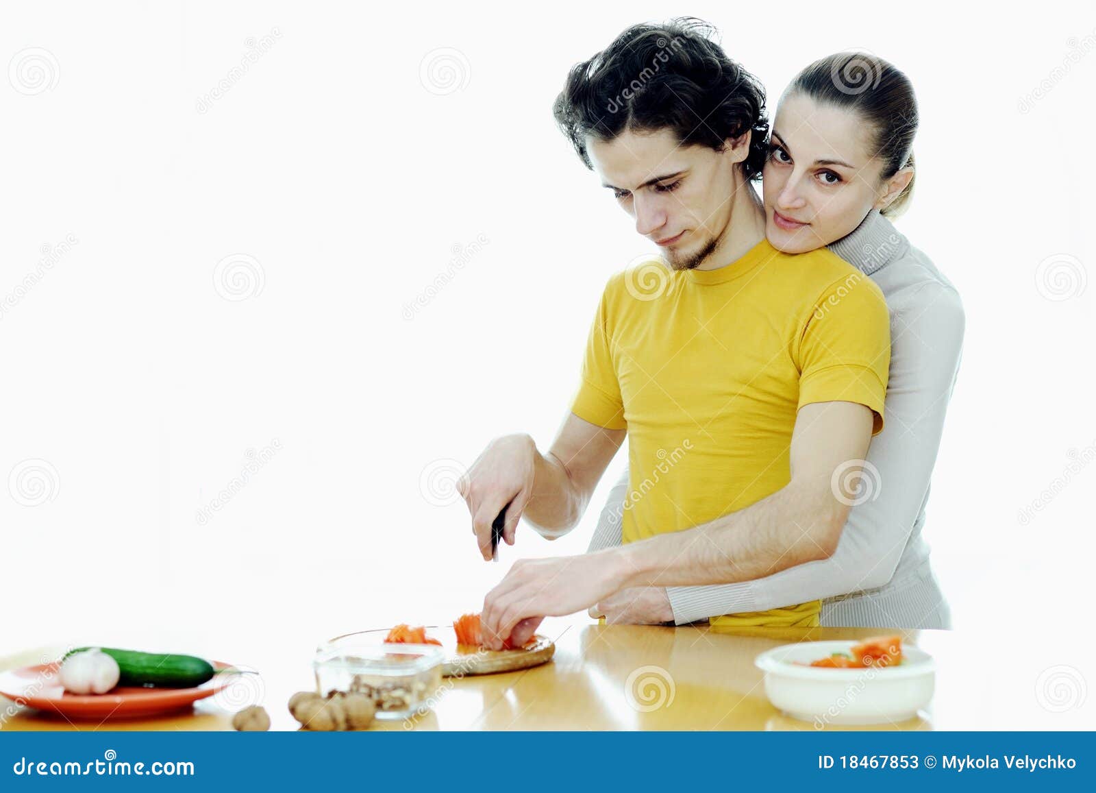 Preparing food stock image. Image of cucumber, couple - 18467853