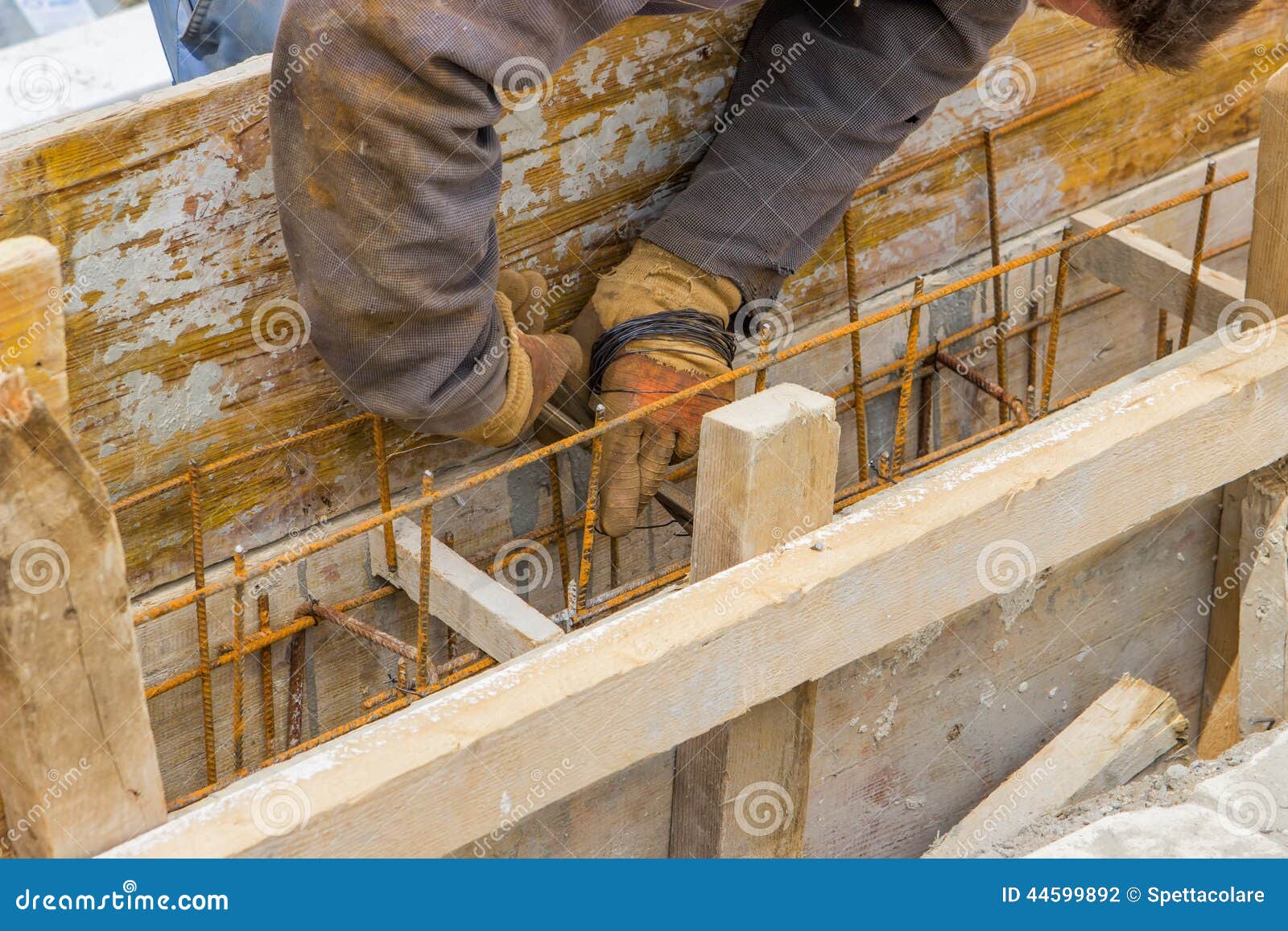 Preparing Form for Concrete with Reinforcing Rods 3 Stock Photo - Image ...