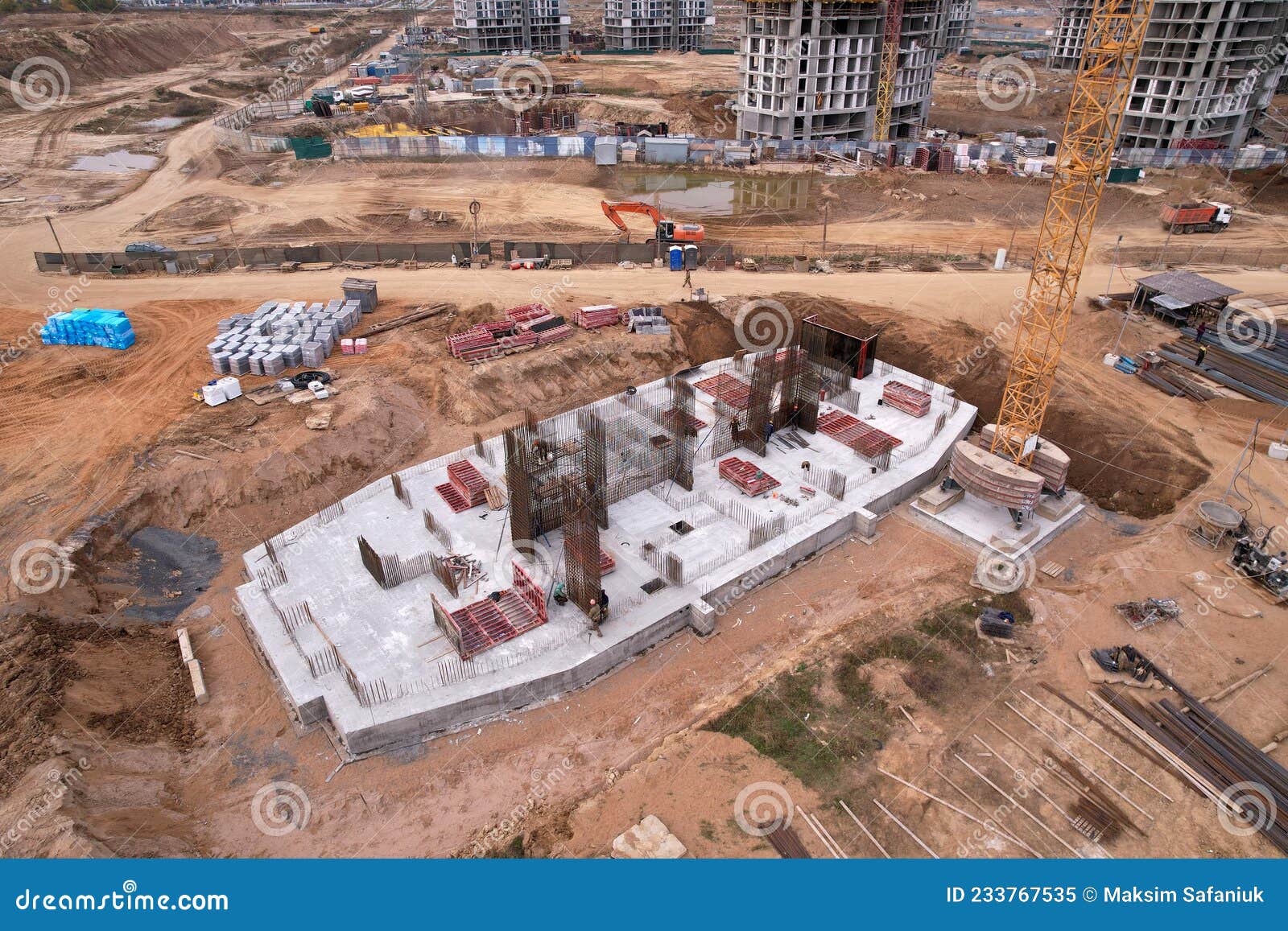 Preparing Formwork for First Floor Slab at Construction. Formworks and ...