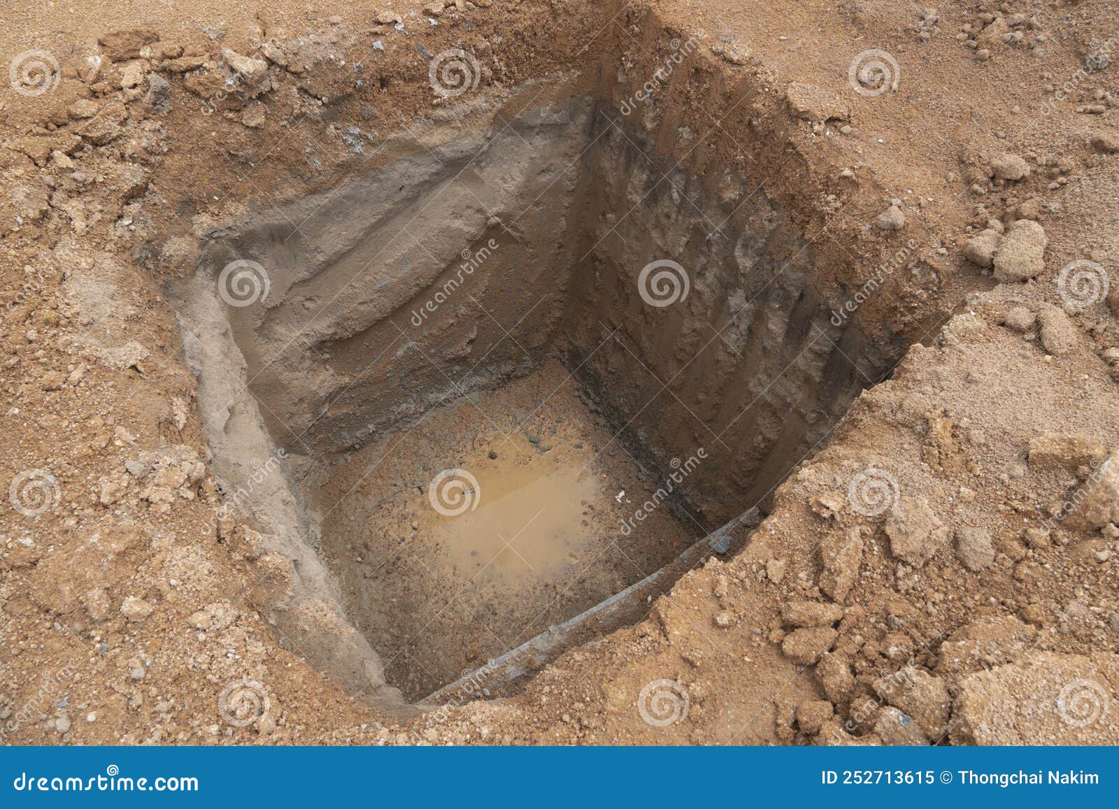 Preparing the Foundation on the Ground for Construction Columns Digging ...