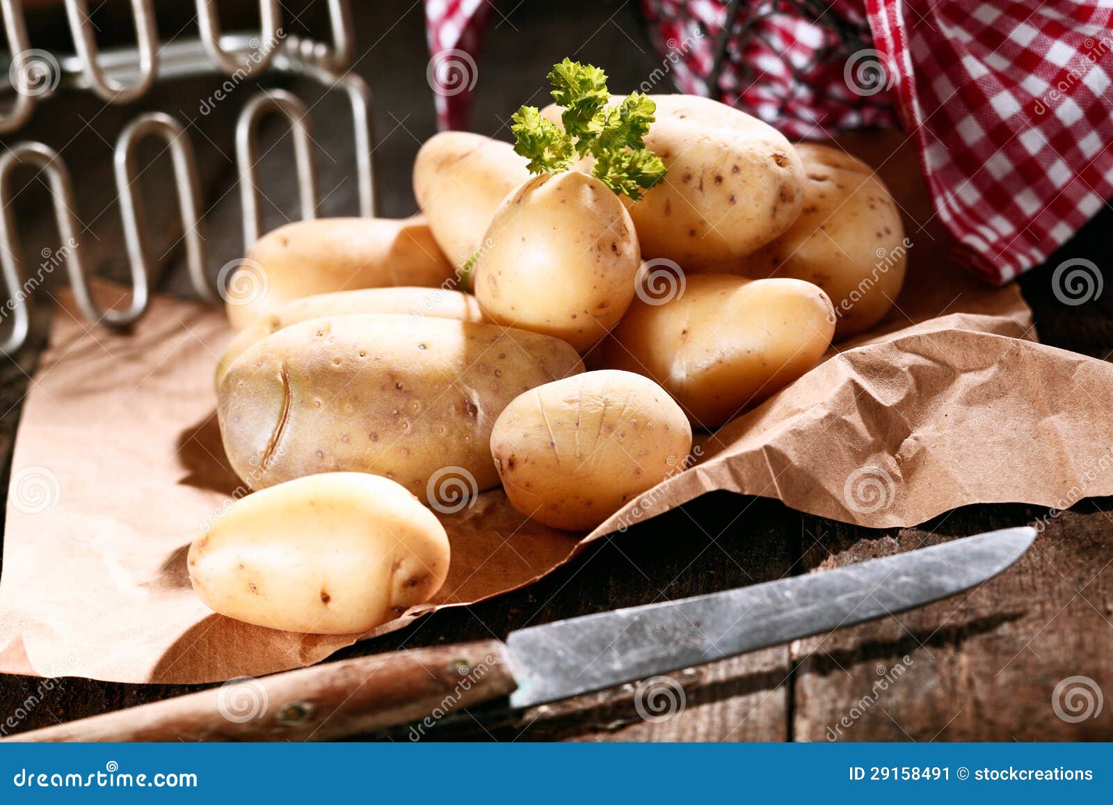Preparing Fresh Whole Potatoes Stock Image - Image of cuisine, brownish ...