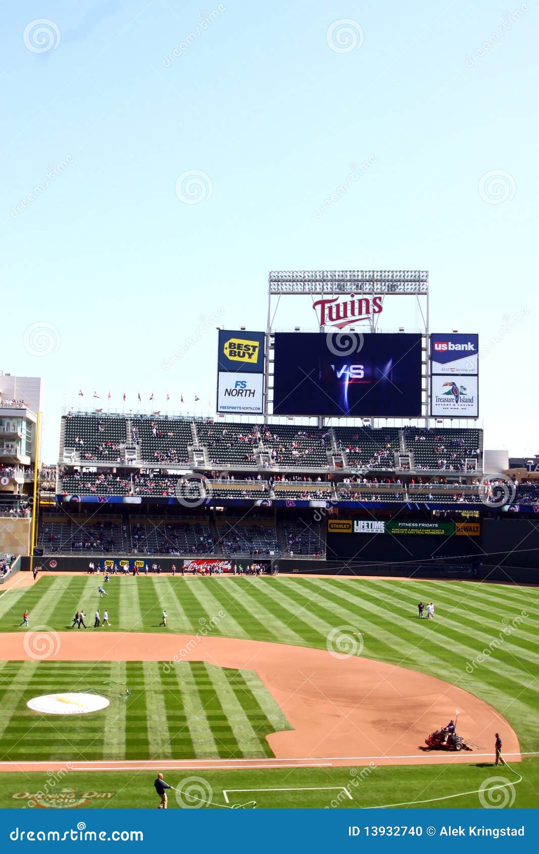 Preparing for the Game at Target Stadium Editorial Image - Image of ...