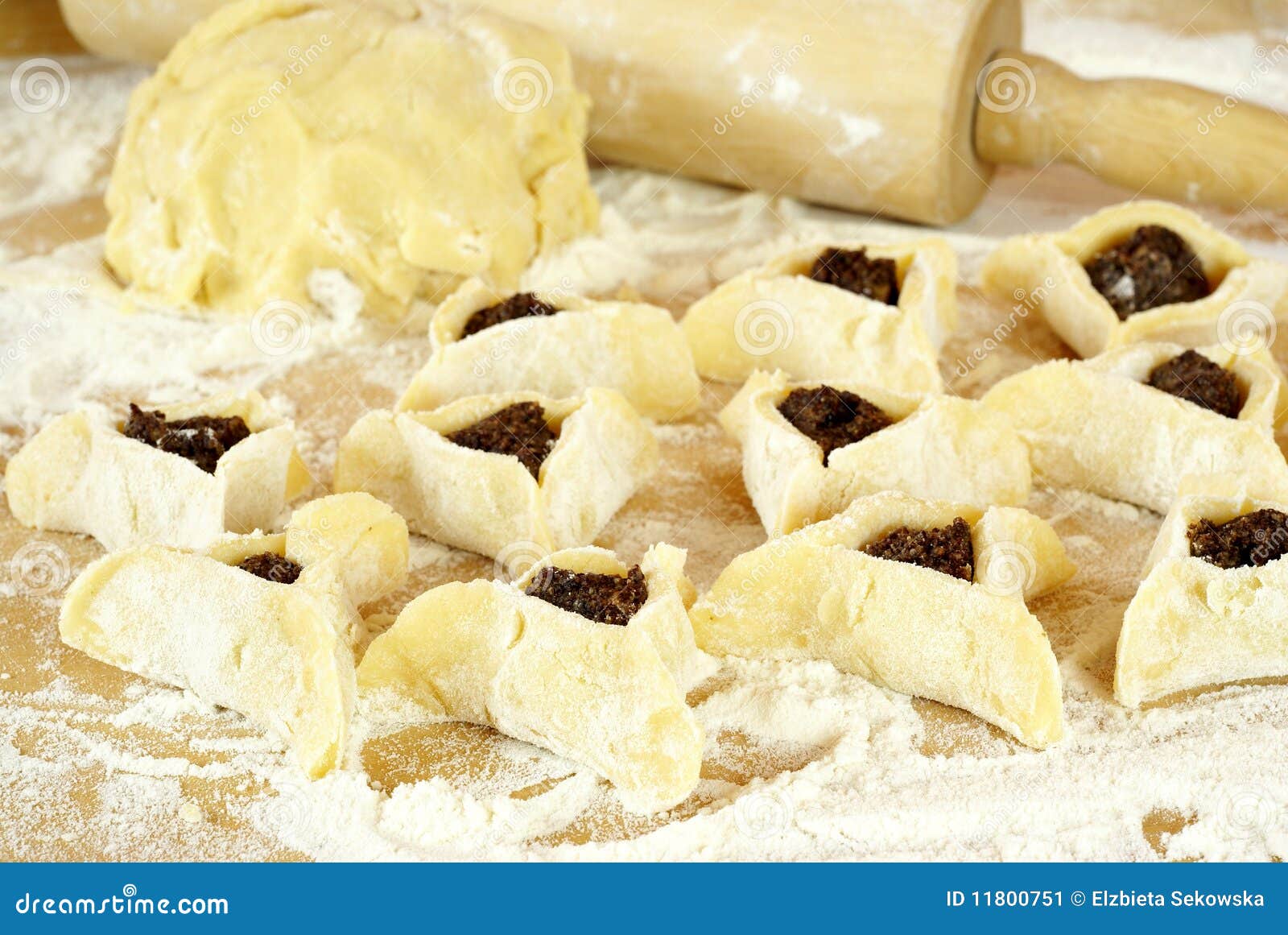 Preparing Hamantaschen stock image. Image of shot, bake - 11800751