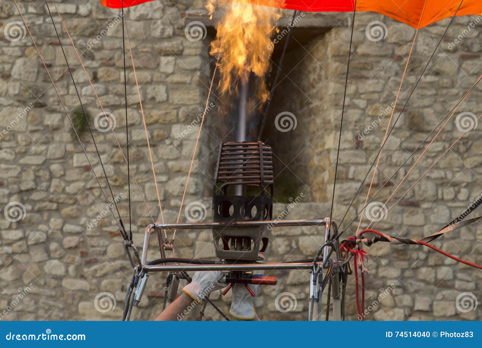 Preparing and Heating Up the Air Balloon for Taking Off Stock Photo ...