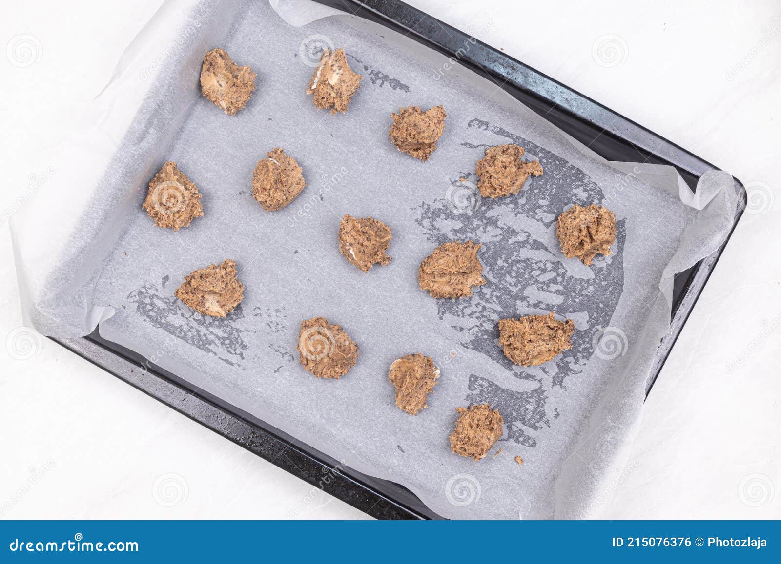 Preparing Homemade Chocolate Round Biscuit Cookies Stock Photo - Image ...