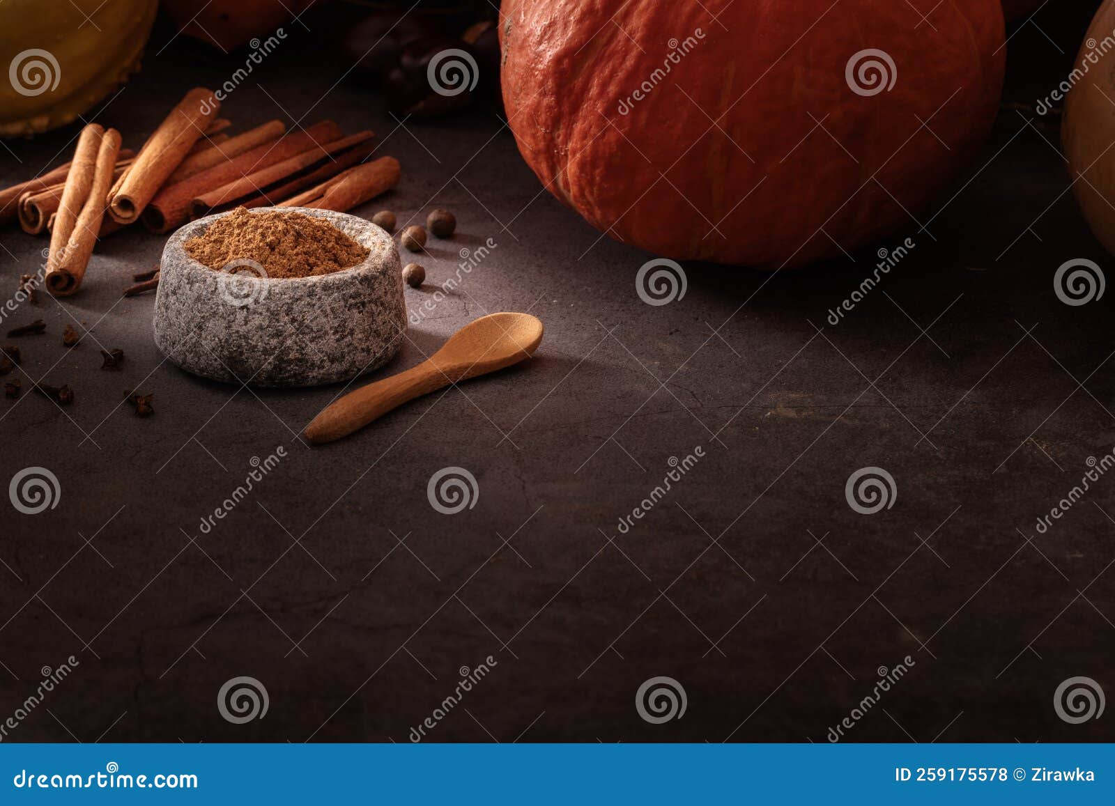 Preparing Homemade Pumpkin Spice from Scratch with Copy Space Stock ...