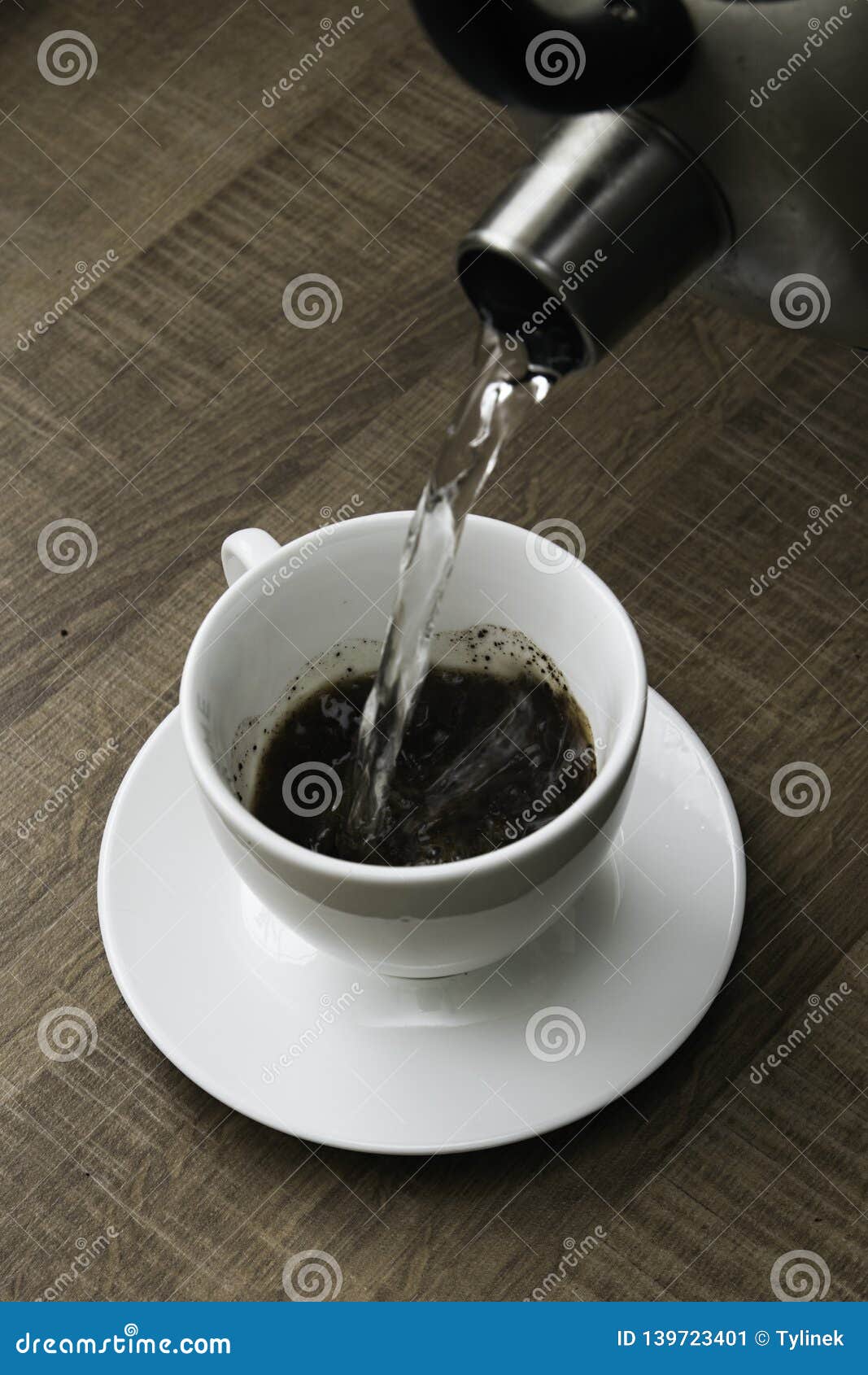 Preparing hot coffee stock image. Image of espresso - 139723401