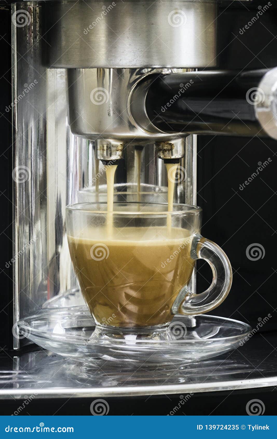Preparation of Hot Coffee in the Presser Stock Image - Image of ...