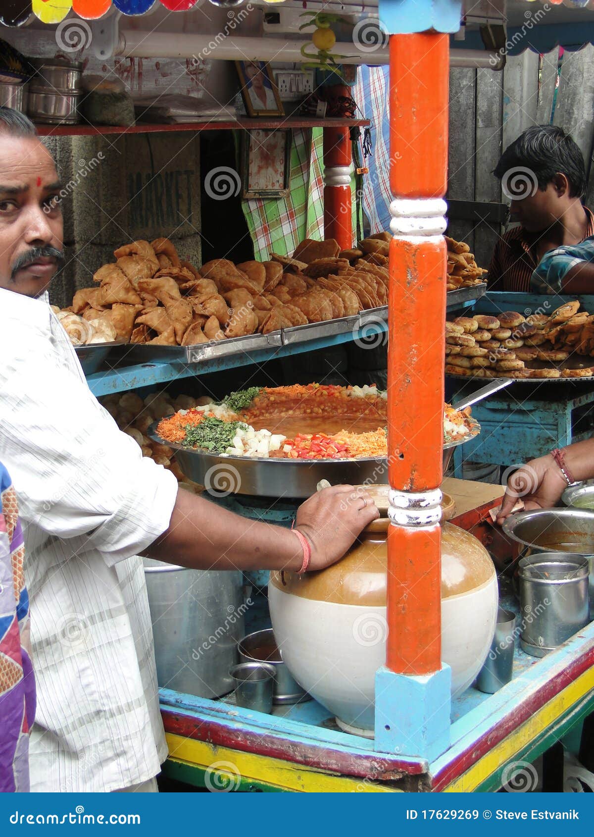 Preparing Indian Fast Food Lunch Editorial Stock Image - Image of ...