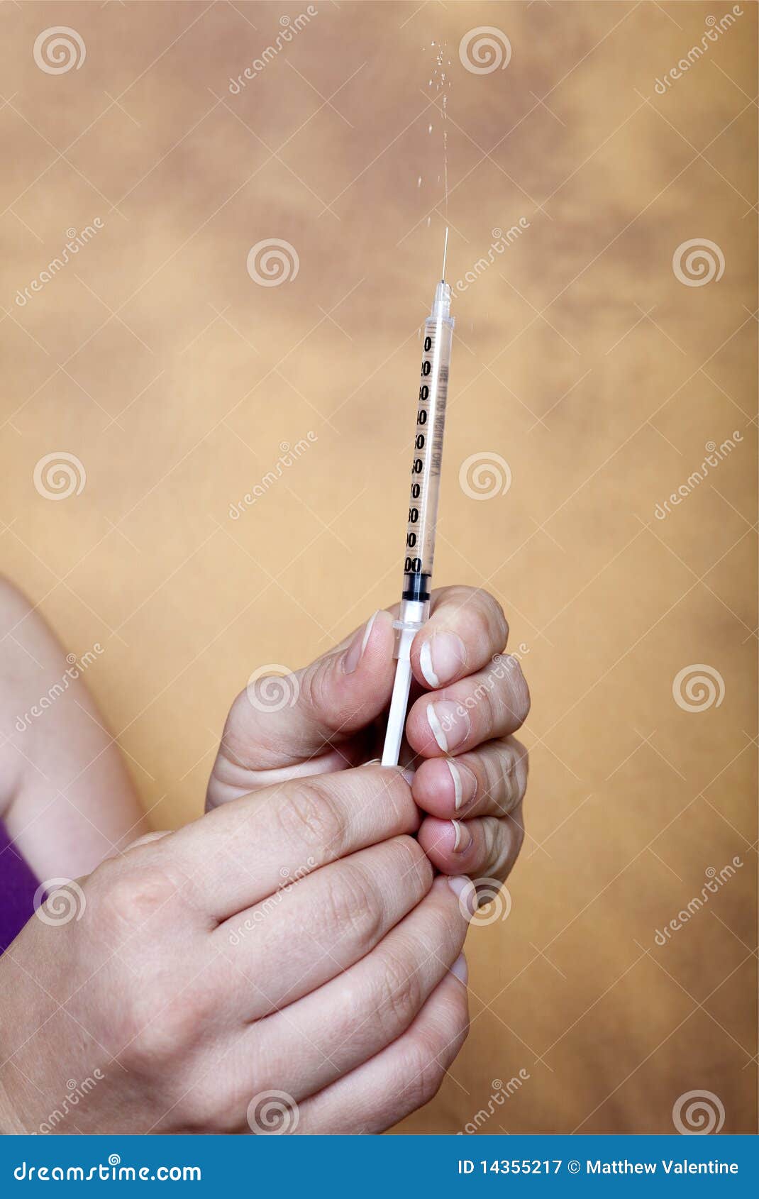 Preparing an injection stock image. Image of insulin - 14355217