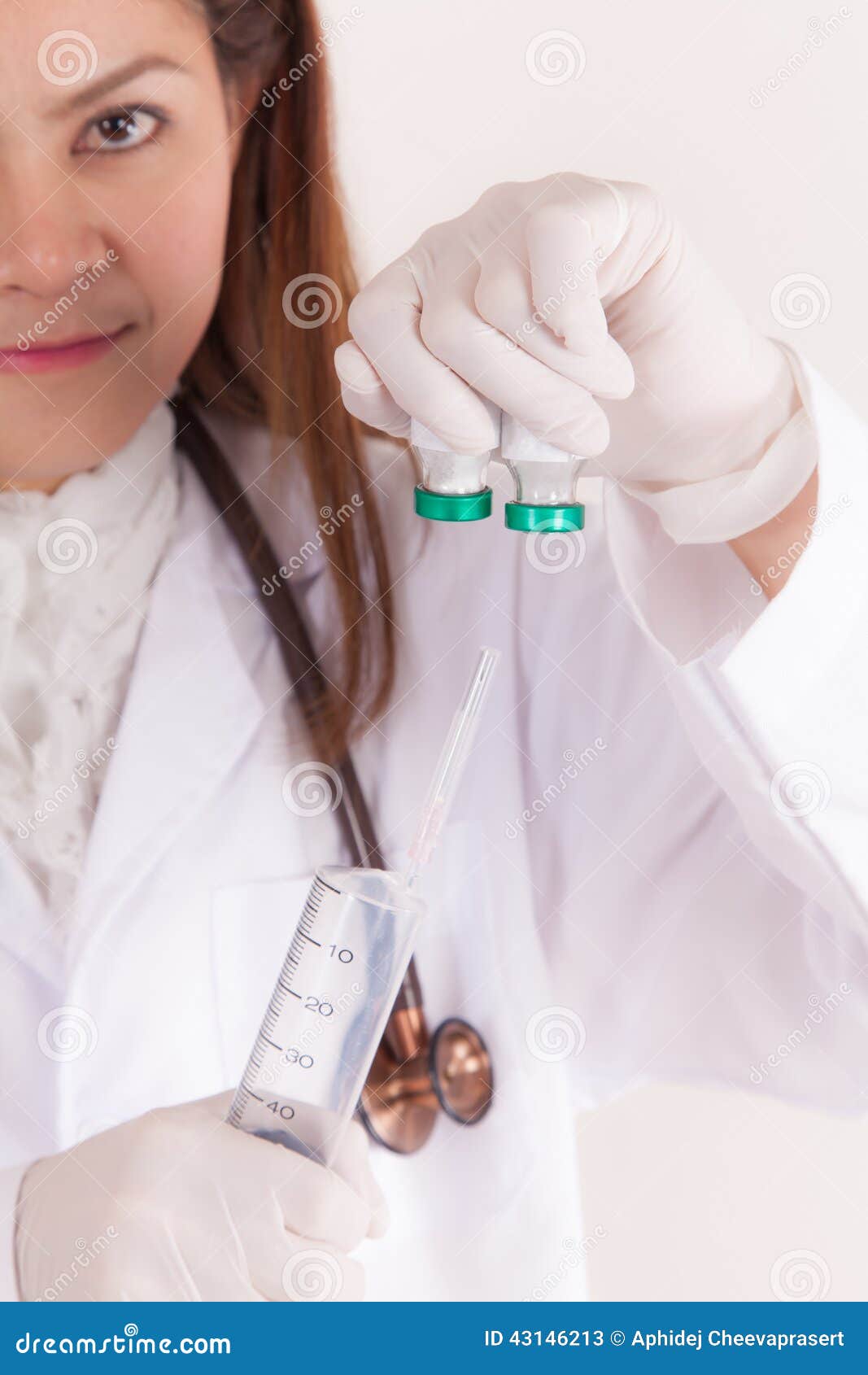Preparing an injection stock image. Image of healthy - 43146213