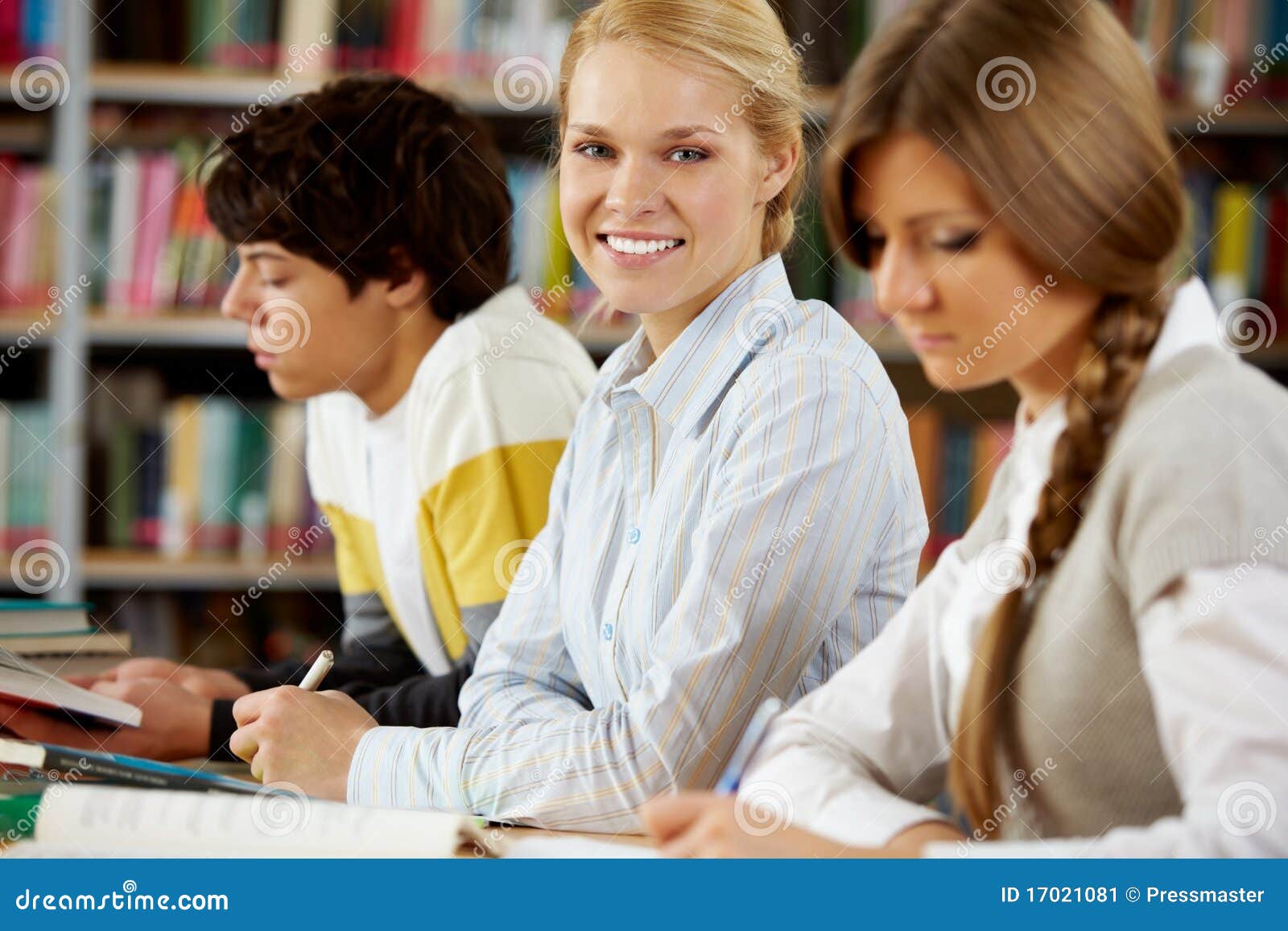 Preparing lessons stock image. Image of modern, library - 17021081