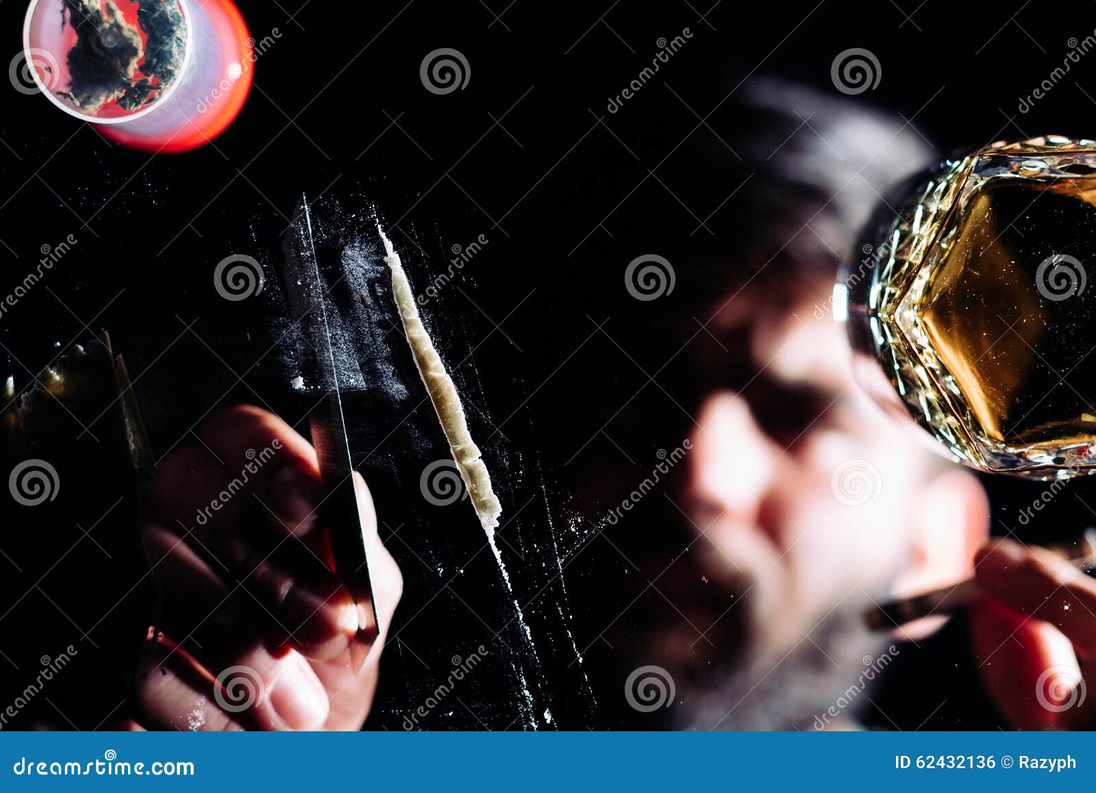 Preparing a Line of Cocaine Stock Photo - Image of habit ...