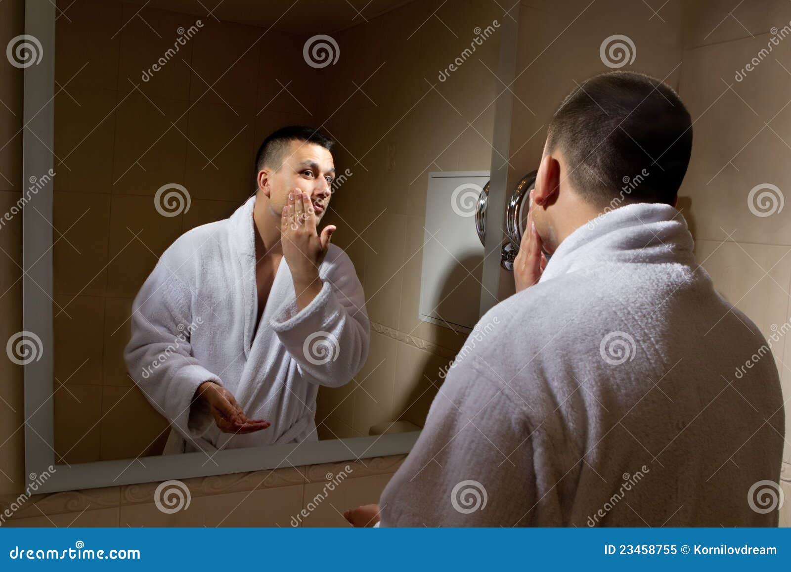 Preparing of Man for Going Out Stock Image - Image of handsome, male ...