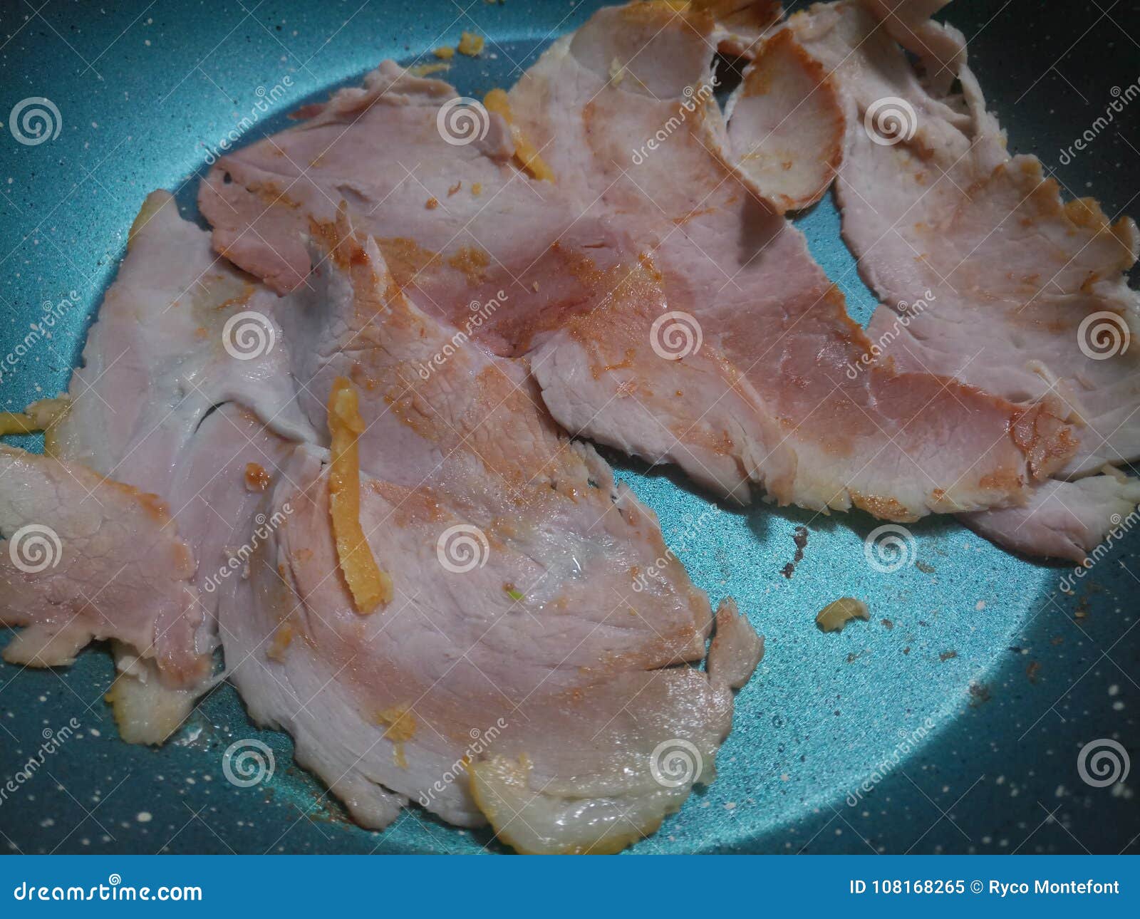 Honey roasted ham in a pan stock image. Image of meal - 108168265