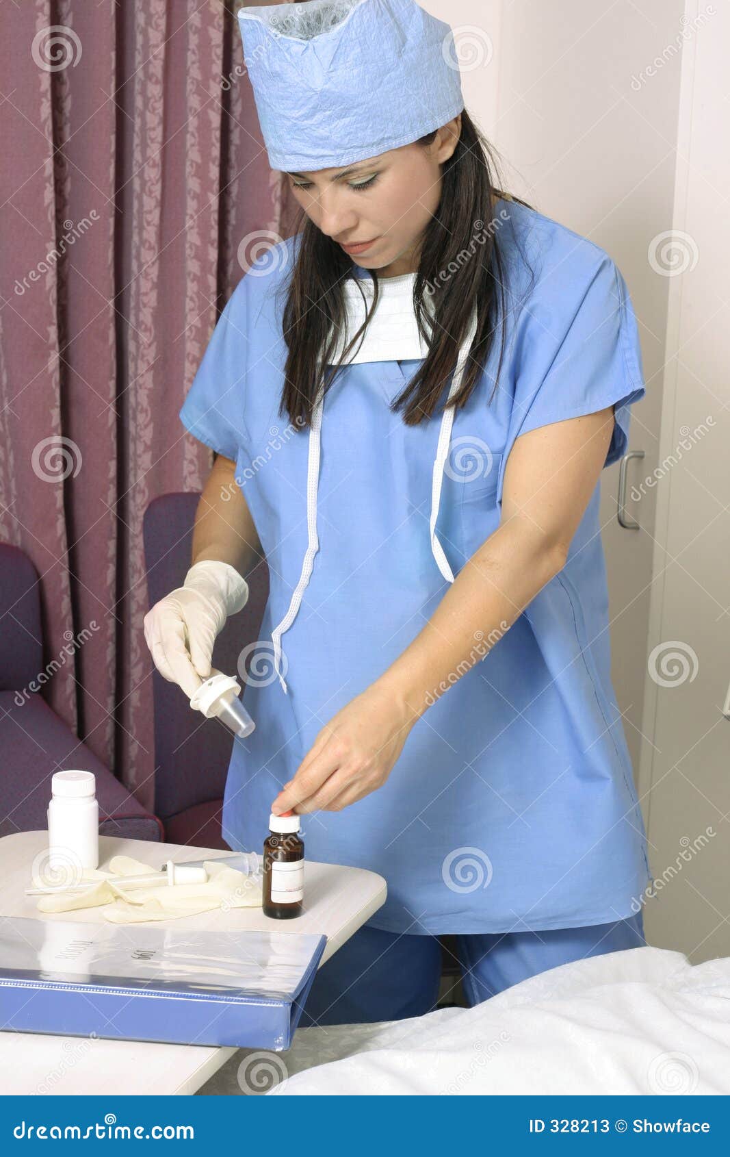 Preparing Medications stock image. Image of medical, girl - 328213