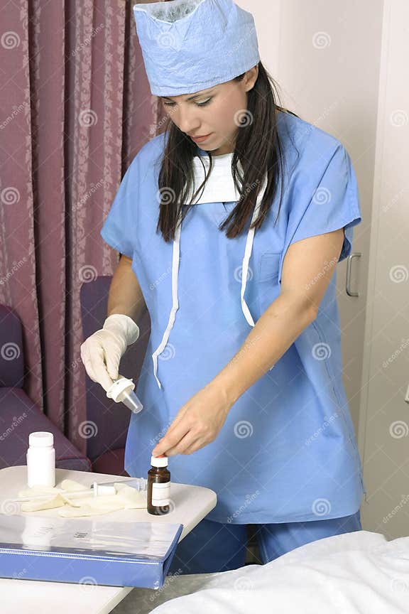 Preparing Medications stock image. Image of medical, girl - 328213