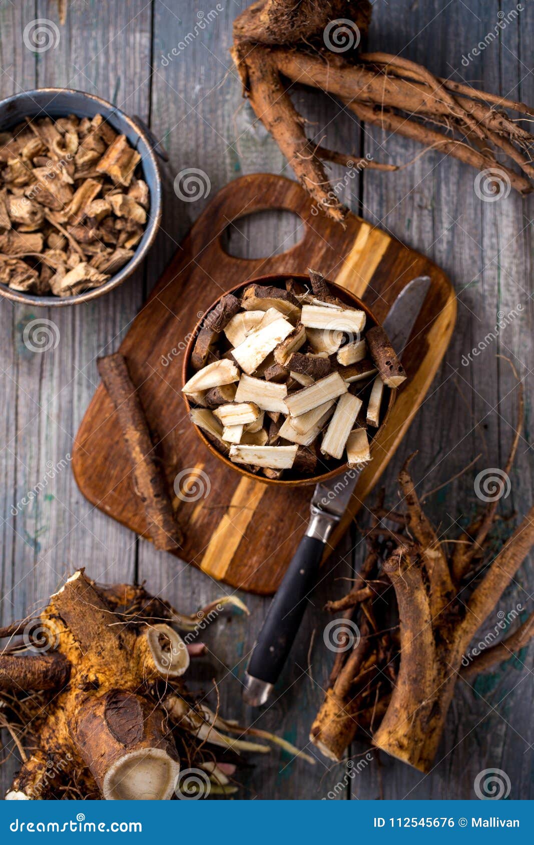 Sliced elecampane root stock photo. Image of curative - 112545676