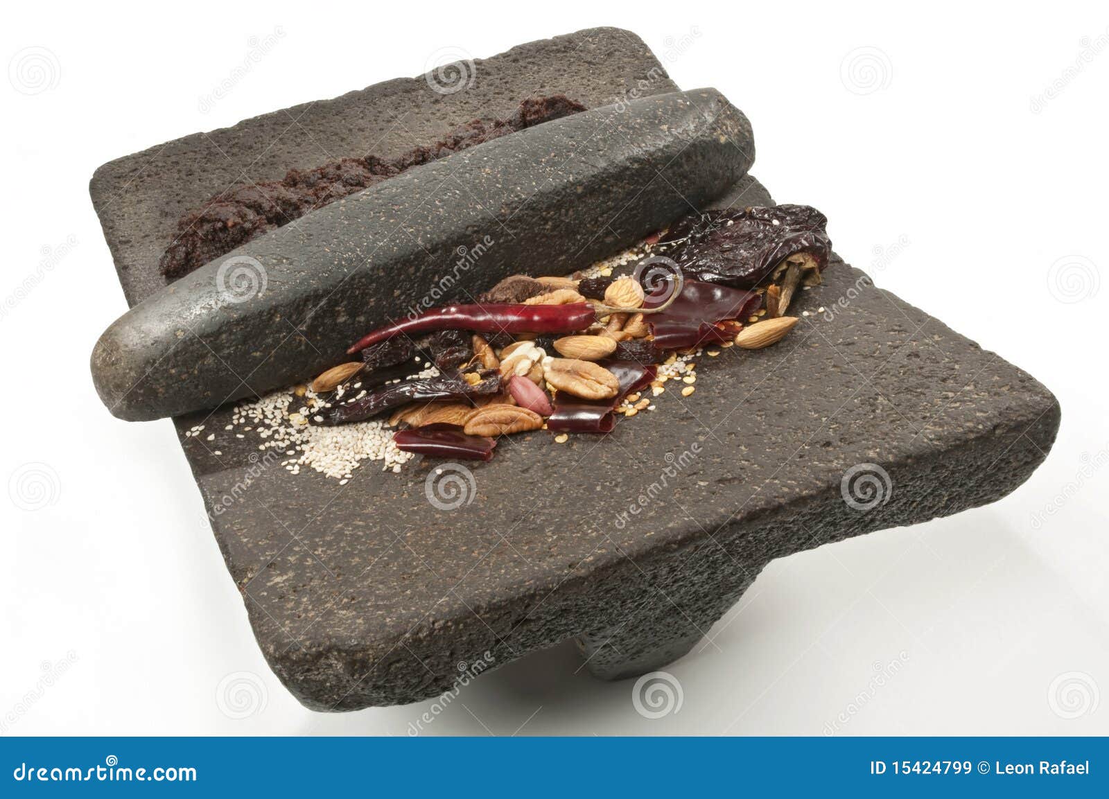 Preparing Mole on a Metate stock image. Image of basalt - 15424799