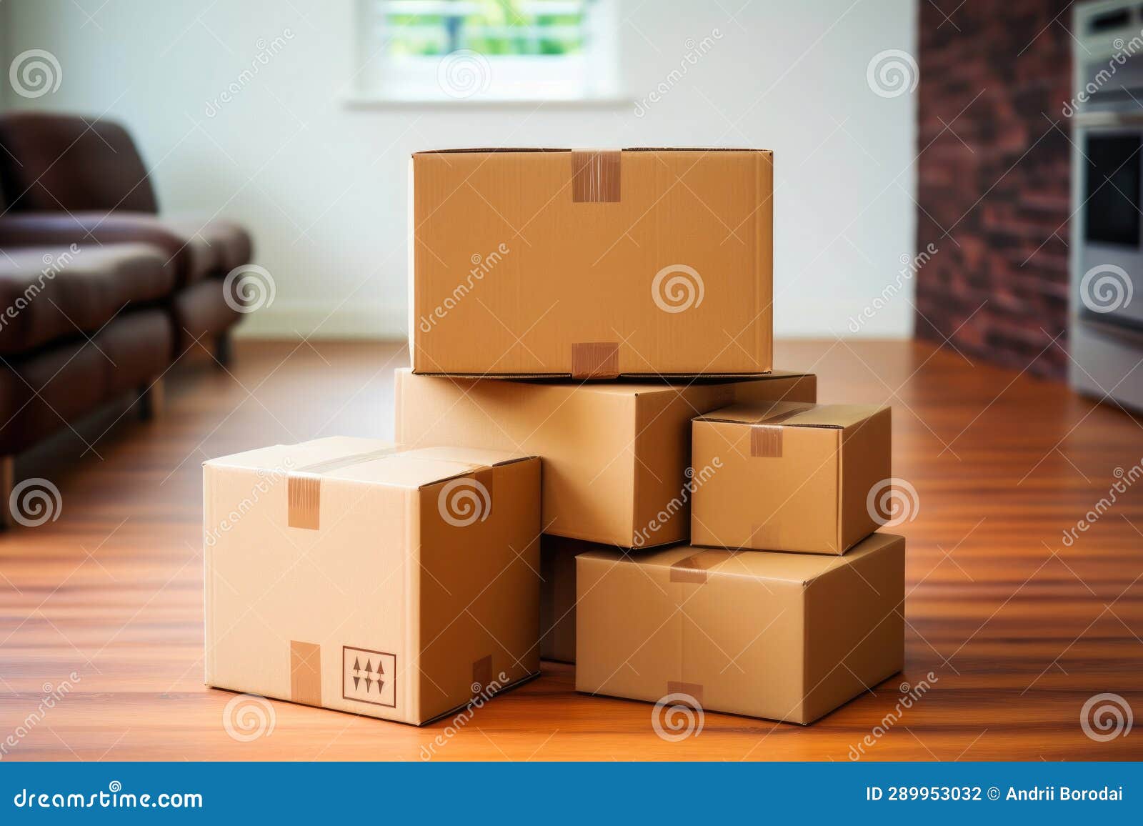 Preparing for a Move: Assorted Cardboard Boxes. Stock Illustration ...