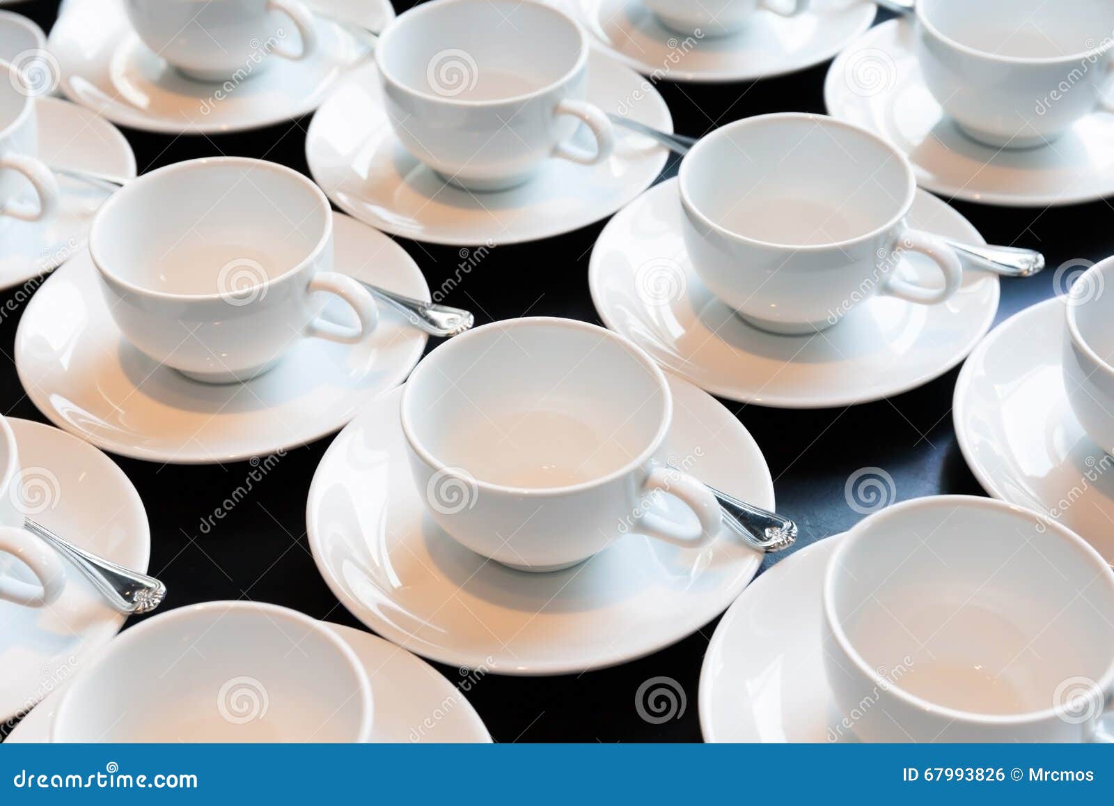 Preparing New Sets of Coffee Cup for Conference Breaking Tim Stock ...