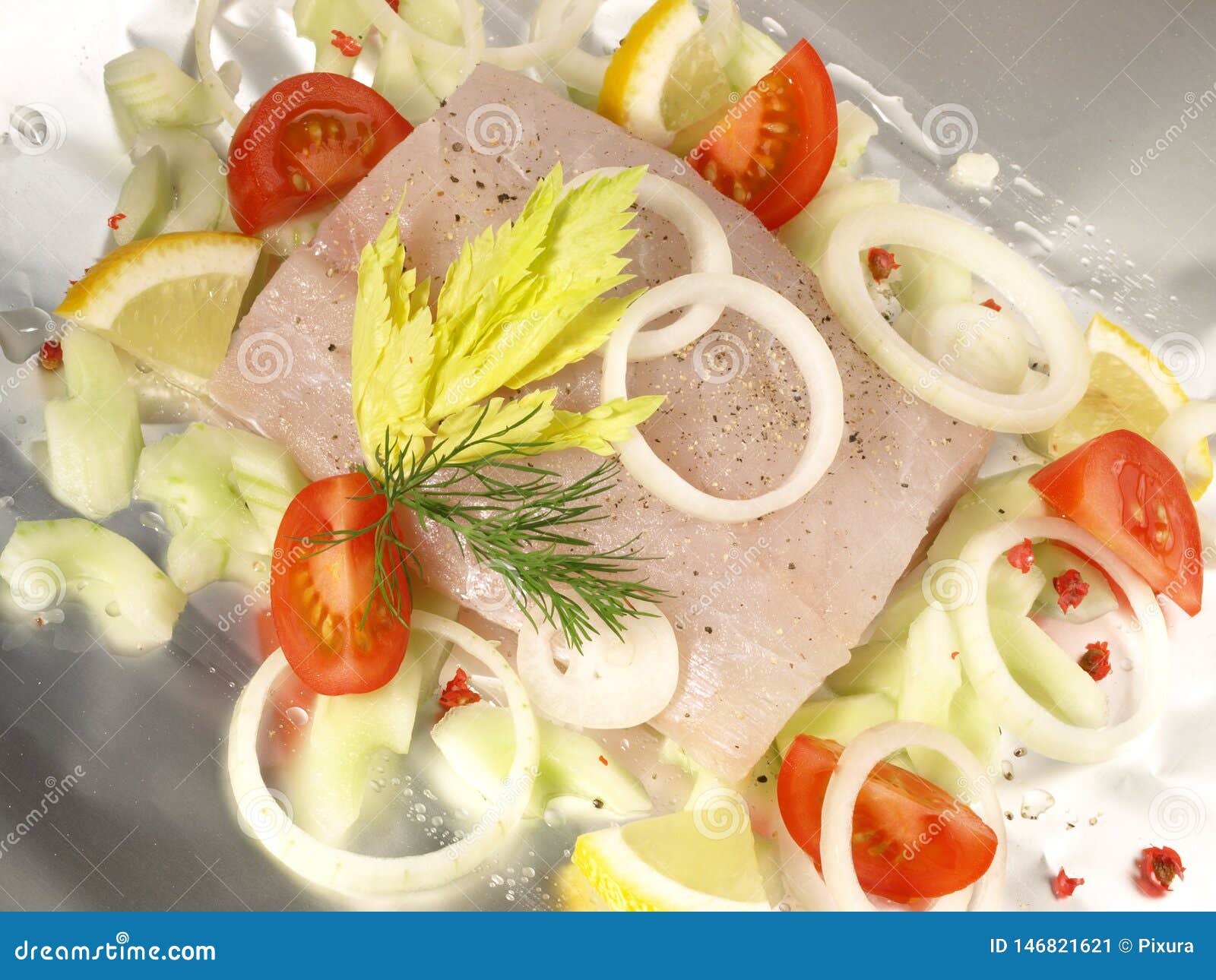 Preparing Pollack Fish for Cooking in Foil Stock Image - Image of filet ...
