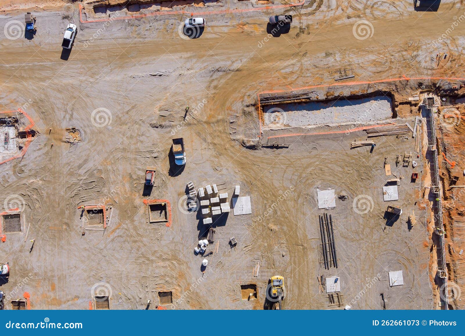 Preparing for the Pouring of Concrete Foundations for Construction of a ...