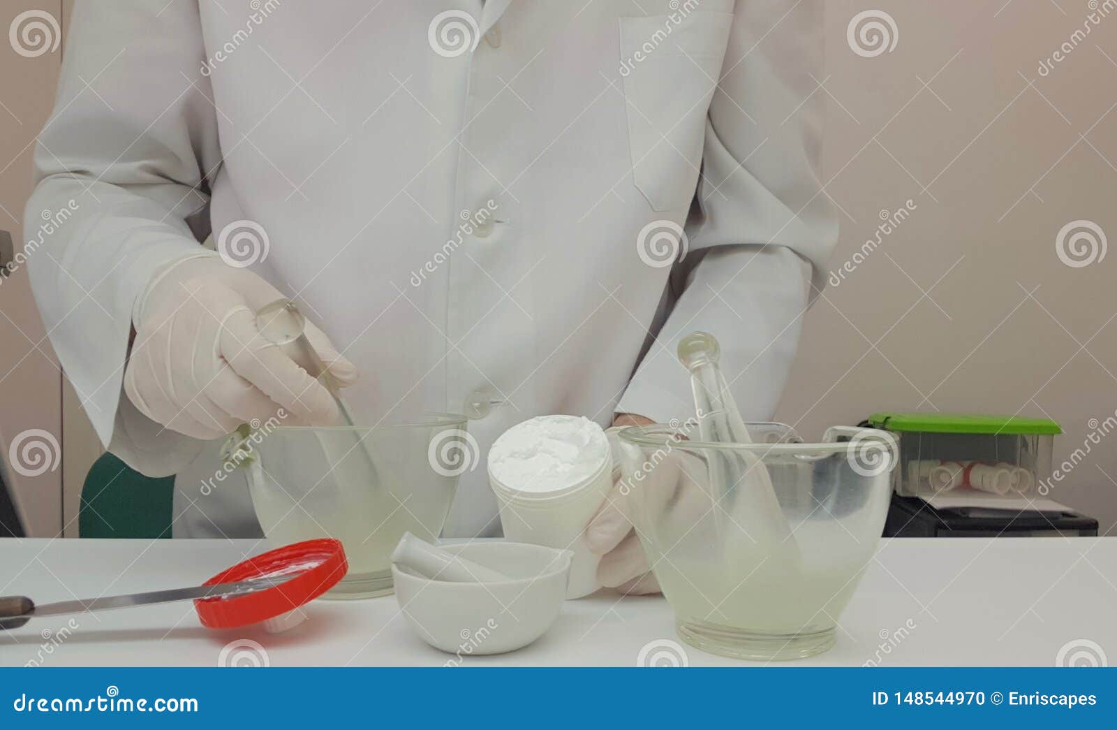 Preparing a Prescription in Ointment Stock Photo - Image of white ...