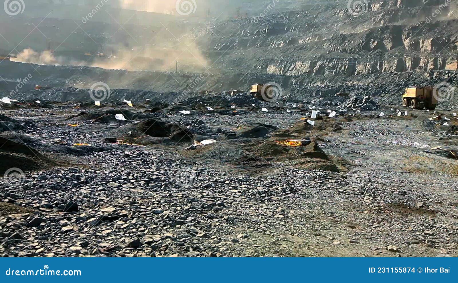 Preparing a Quarry for an Explosion. Placing a Charge in the Soil for ...