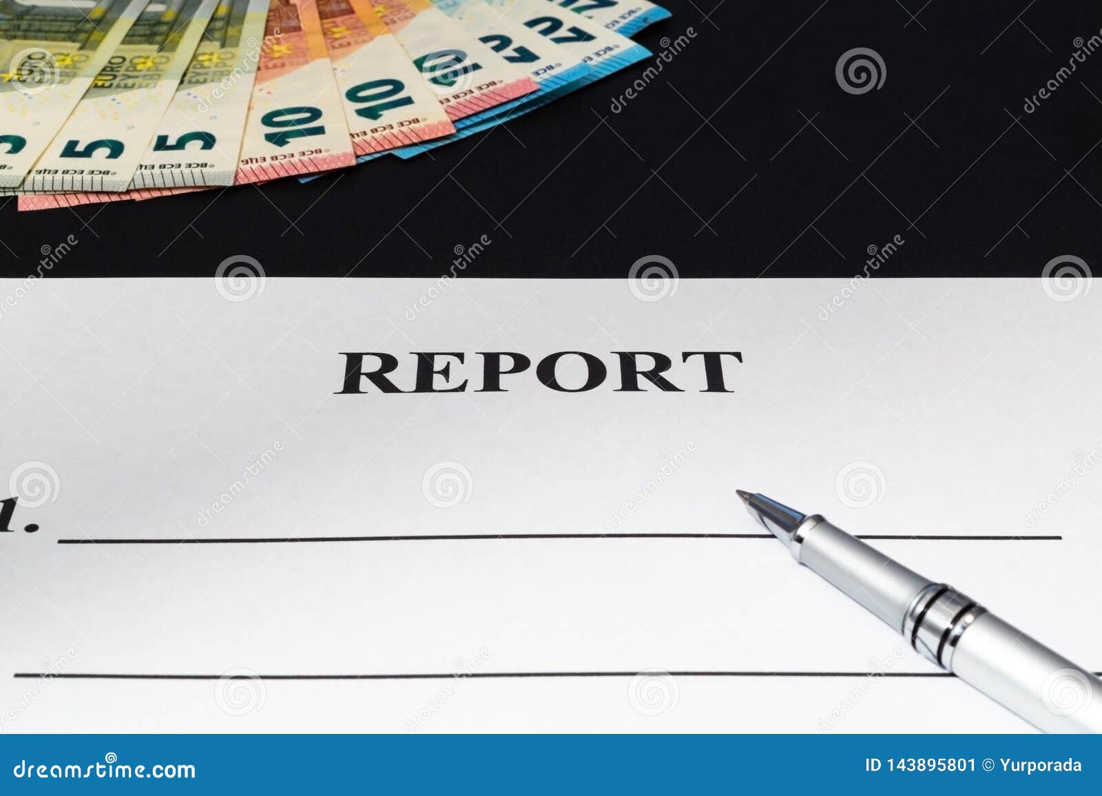 We are Preparing a Report - a Form To Fill in on a Black Table Stock ...