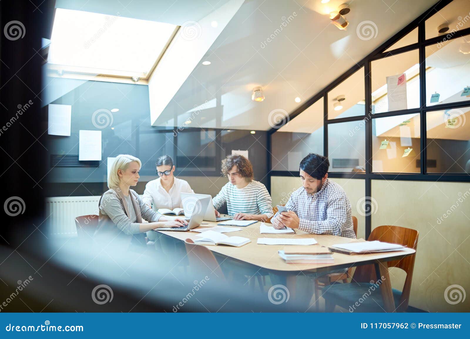 Preparing reports stock photo. Image of girl, executive - 117057962