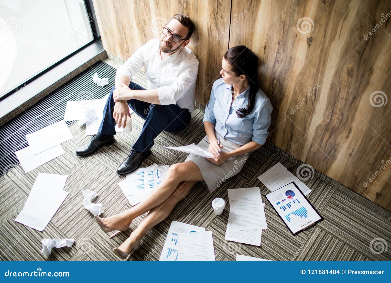 Preparing reports stock photo. Image of teamwork, broker - 121881404