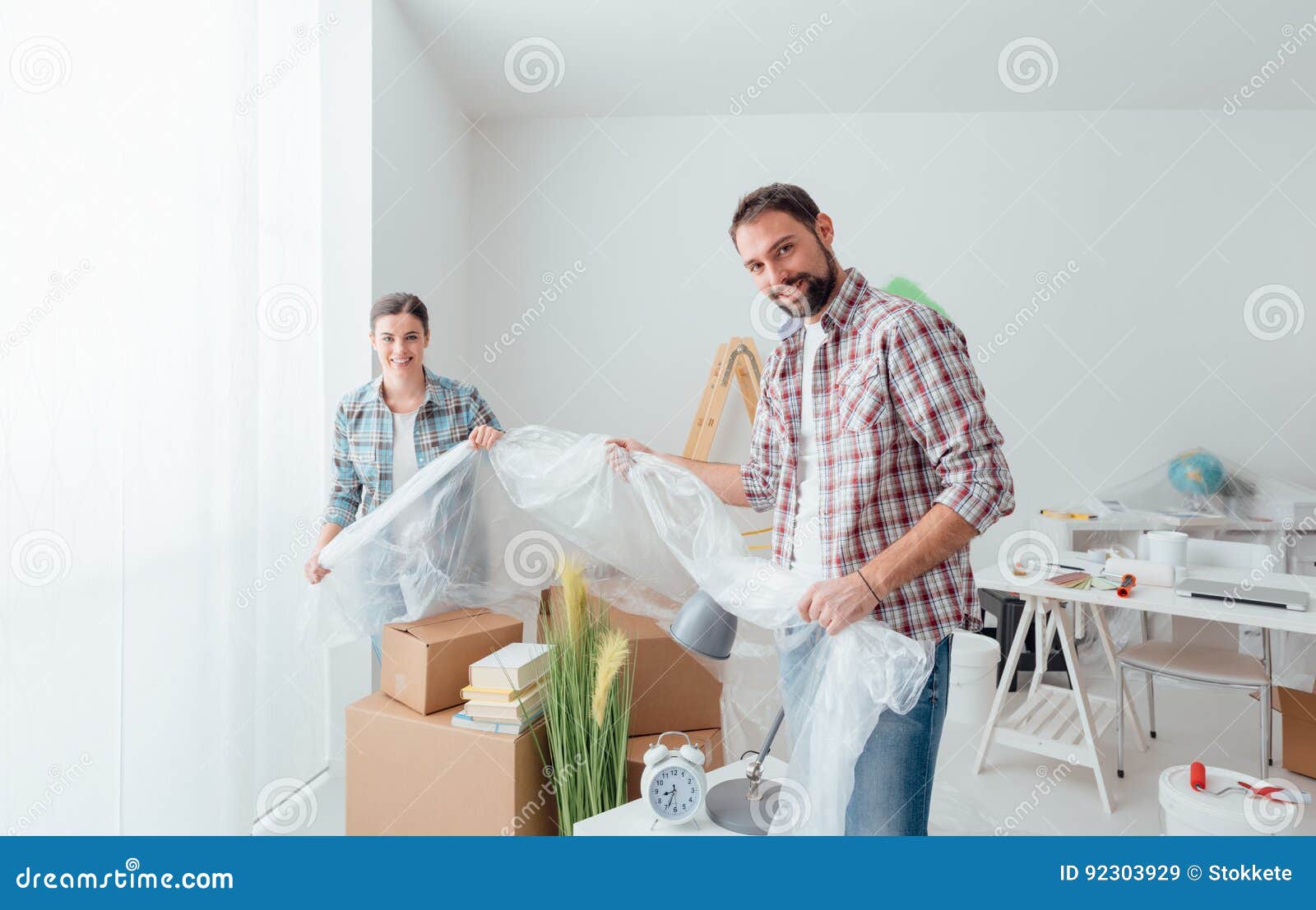 Preparing a Room for Painting Stock Image - Image of apartment, indoors ...