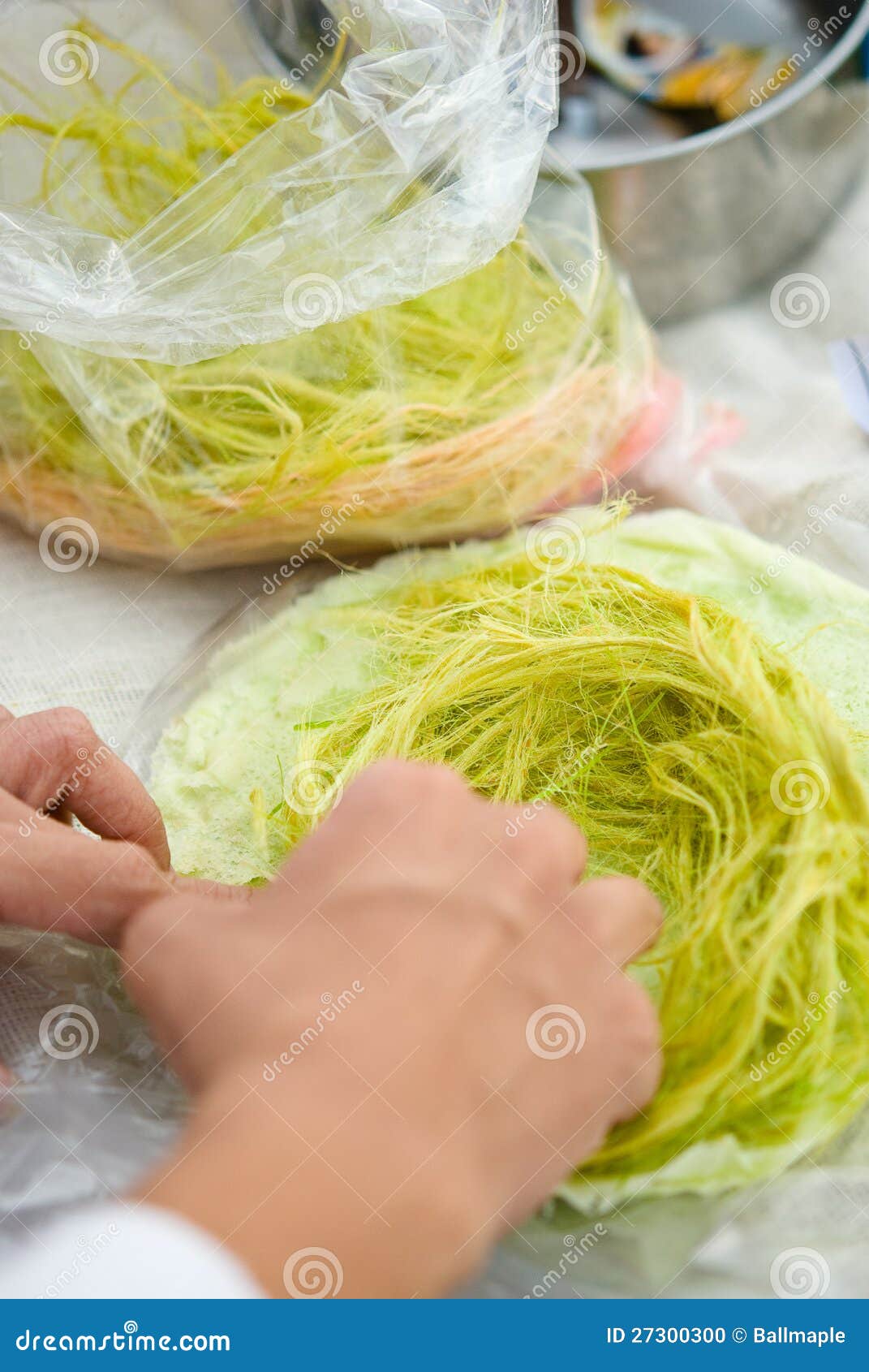 Preparing Roti Sai mai stock photo. Image of roti, green - 27300300