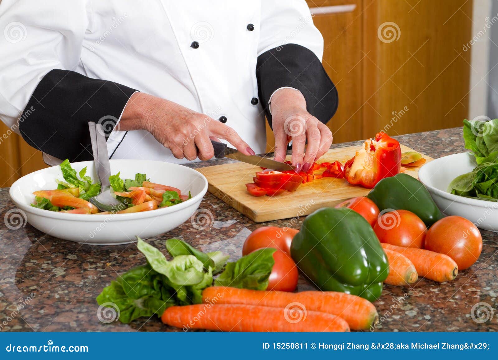 Preparing salad stock image. Image of business, person - 15250811