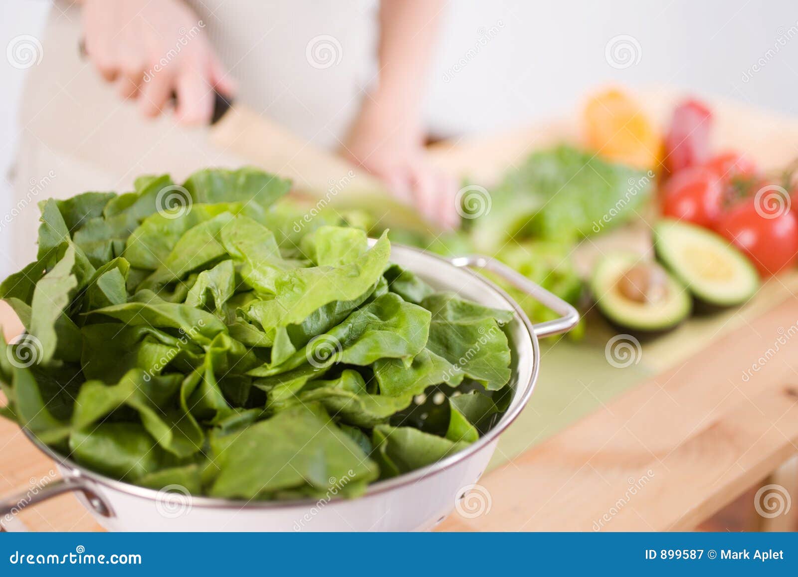 Preparing a Salad stock image. Image of greens, lettuce - 899587