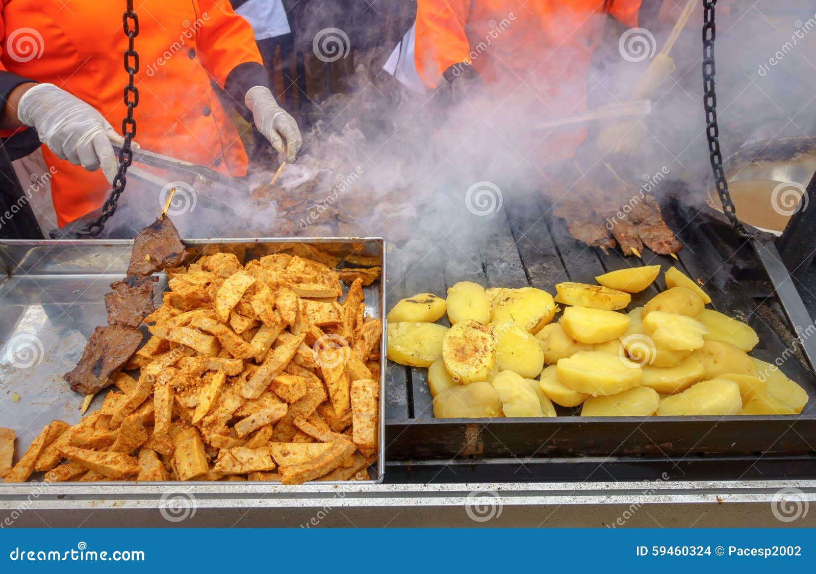 Preparing Seasoned Beef Heart Anticuchos (Peruvian Style) Stock Photo ...