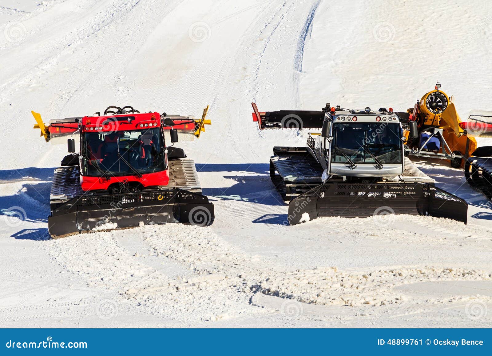 Preparing ski slope stock image. Image of crawler, clean - 48899761