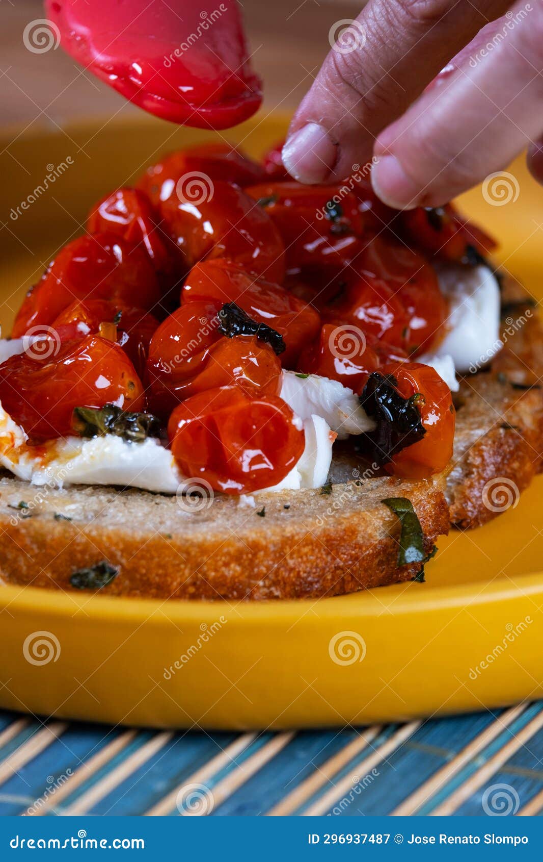 Preparing a Snack with a Slice of Natural Fermentation Bread Stock ...